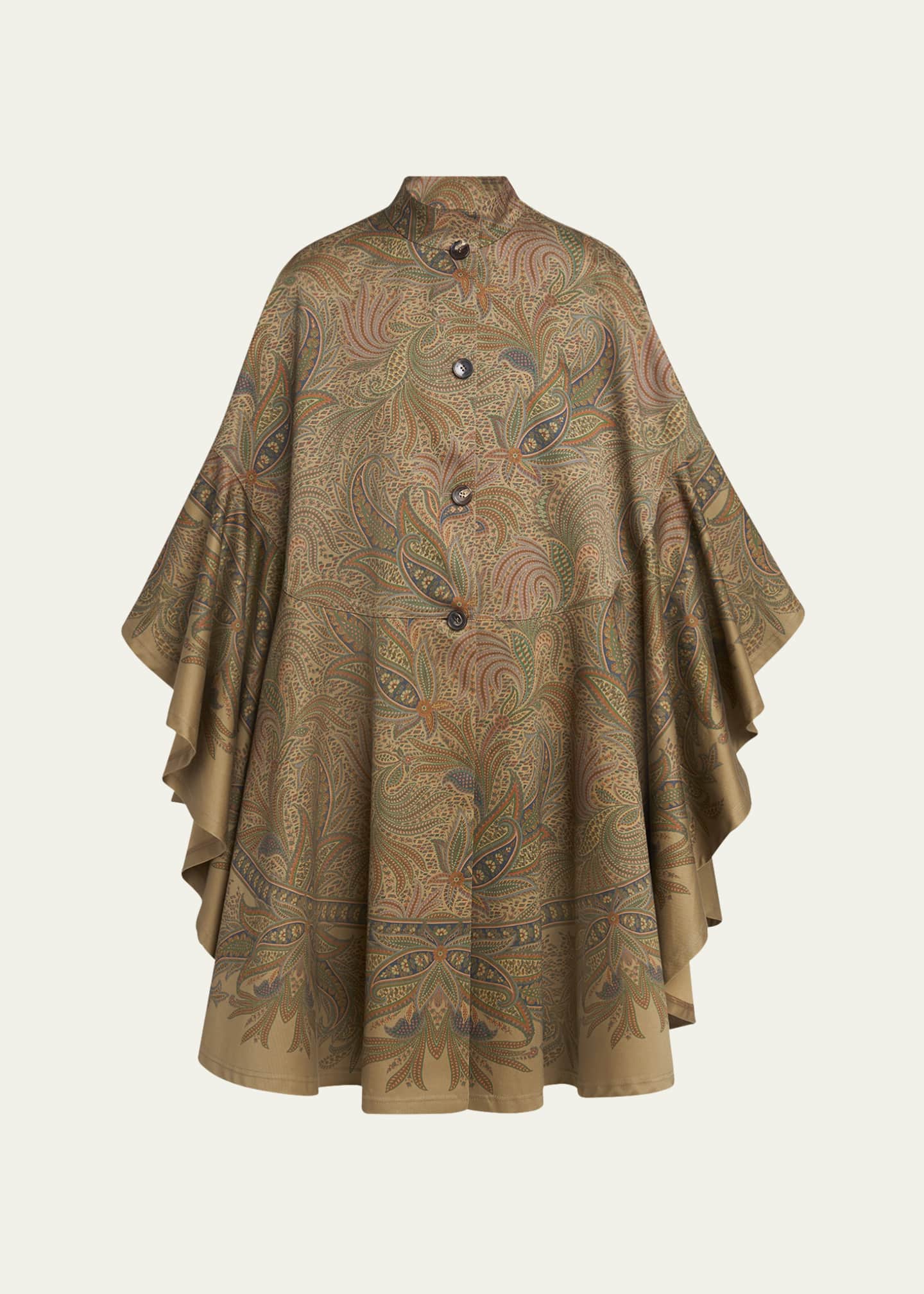 Etro Paisley Print Long Sleeve Cape - Bergdorf Goodman