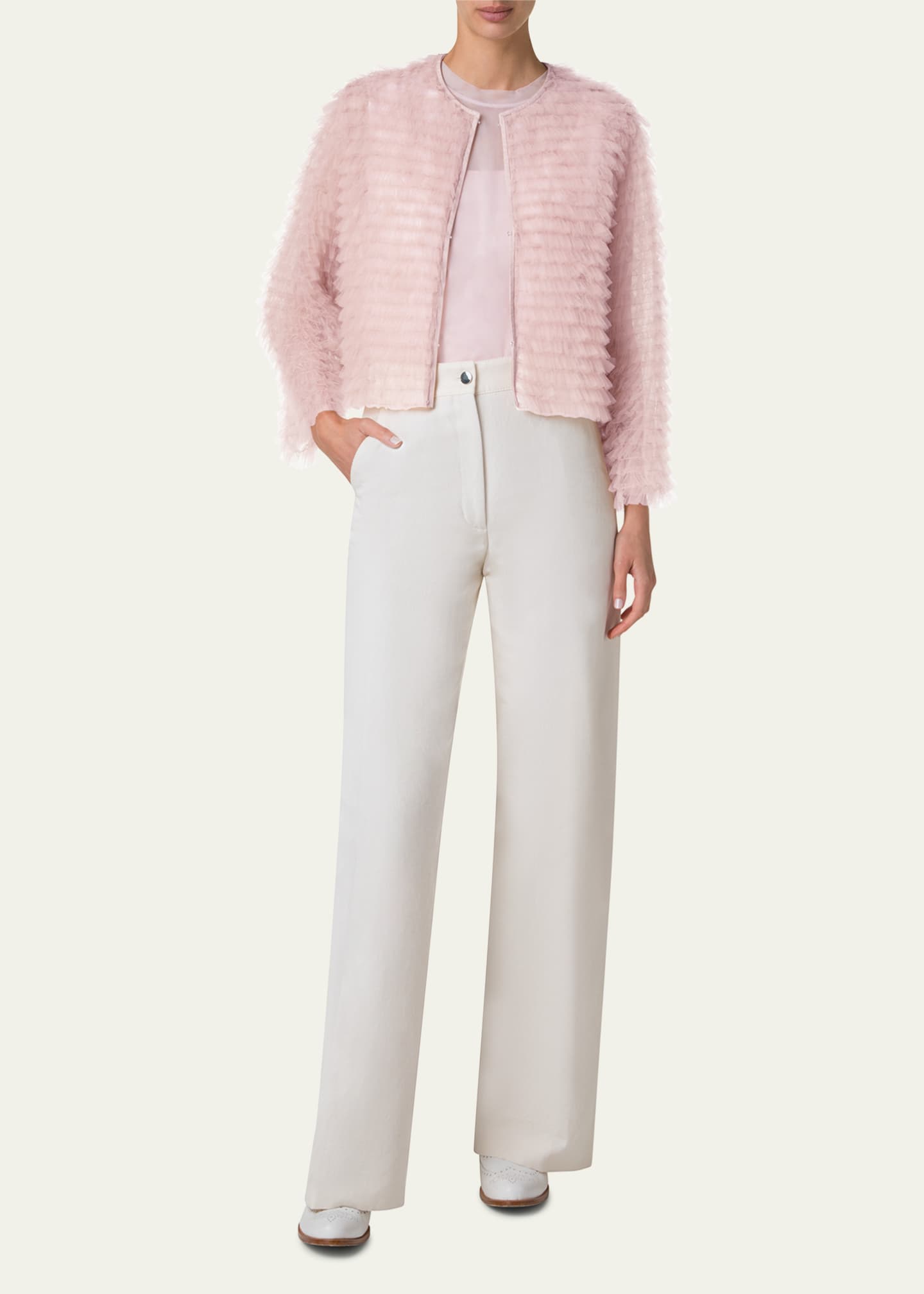 Akris Alida Ruffle Tulle Jacket - Bergdorf Goodman
