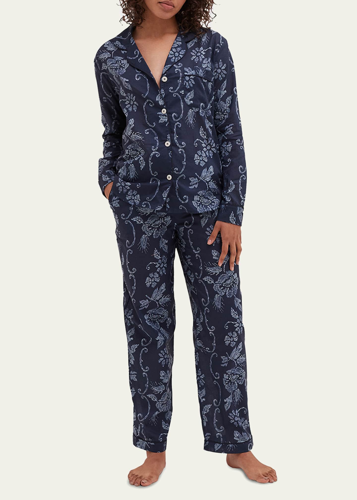 Desmond & Dempsey Floral-Print Organic Cotton Pajama Set - Bergdorf Goodman