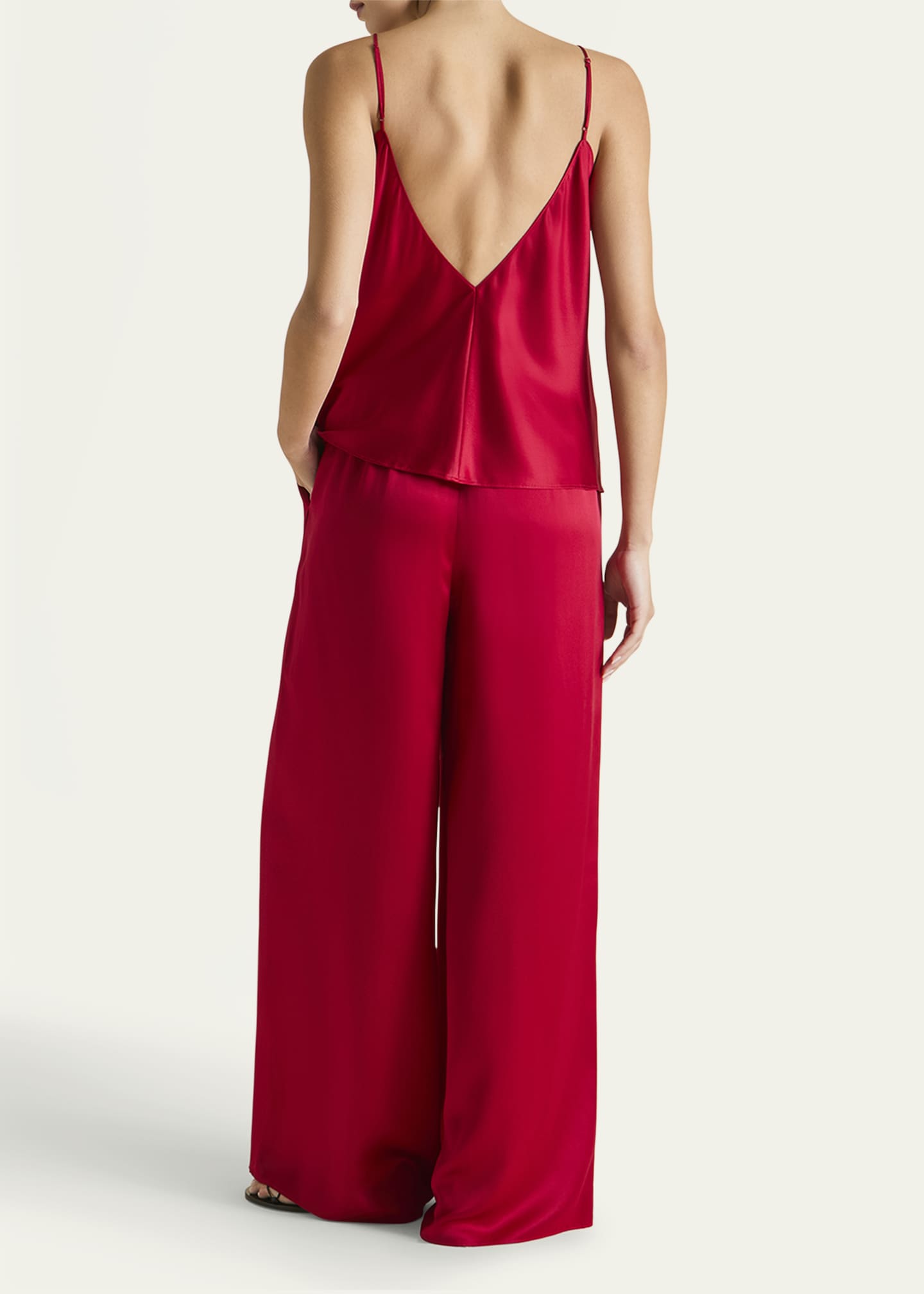 Olivia von Halle Bliss Wide-Leg Silk Satin Cami Pajama Set - Bergdorf ...