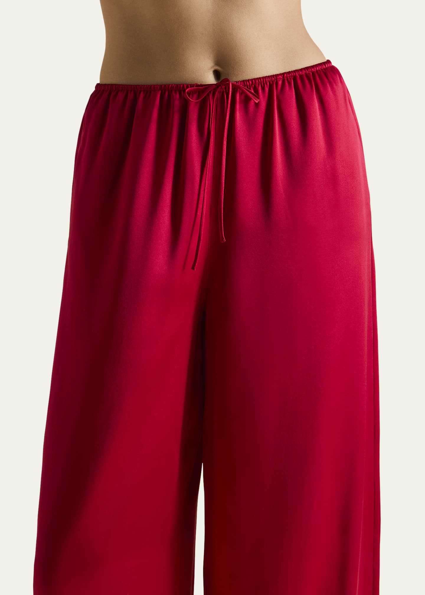 Olivia von Halle Bliss Wide-Leg Silk Satin Cami Pajama Set - Bergdorf ...