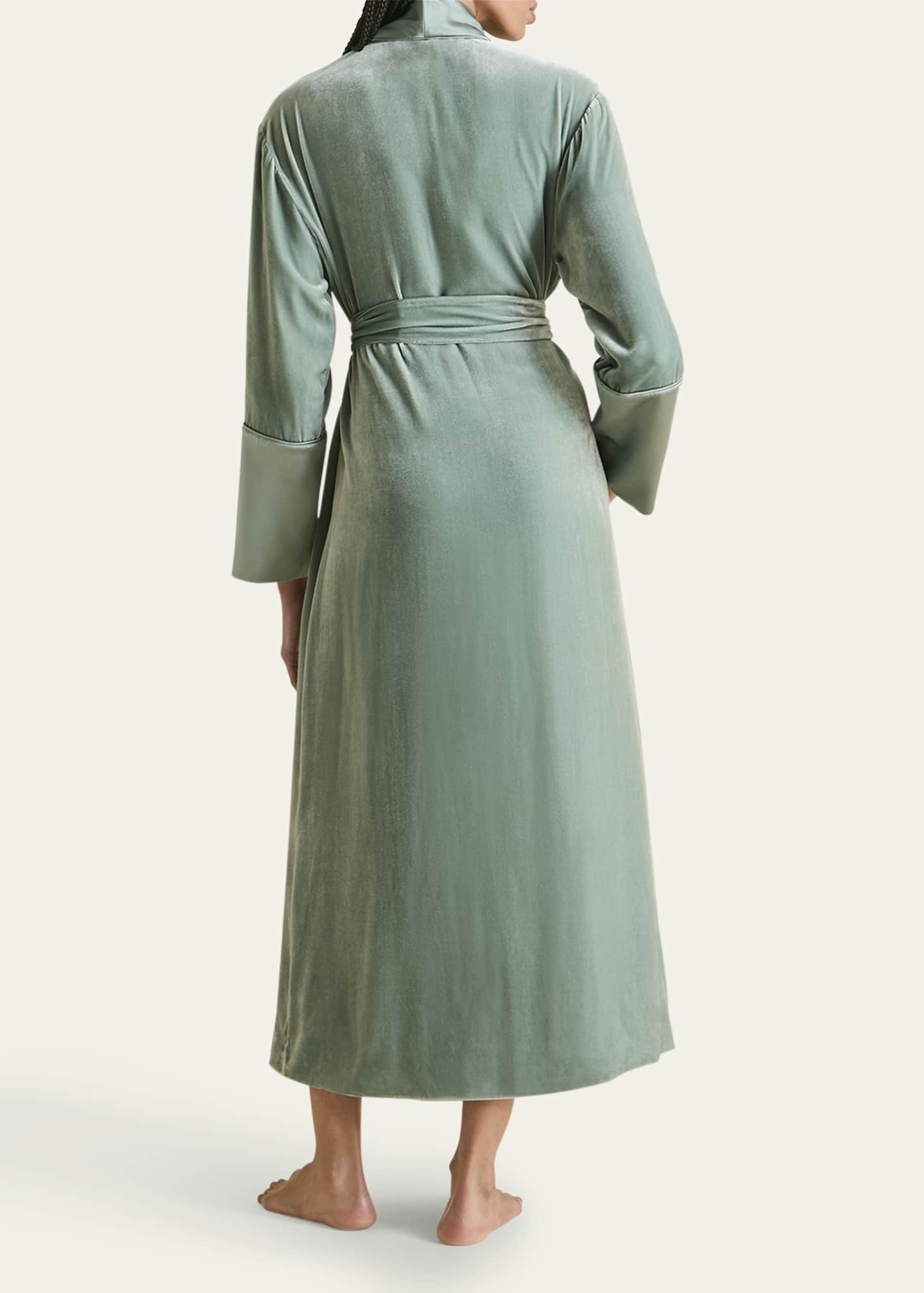 Olivia von Halle Capability Shawl-Collar Silk Velvet Robe - Bergdorf ...