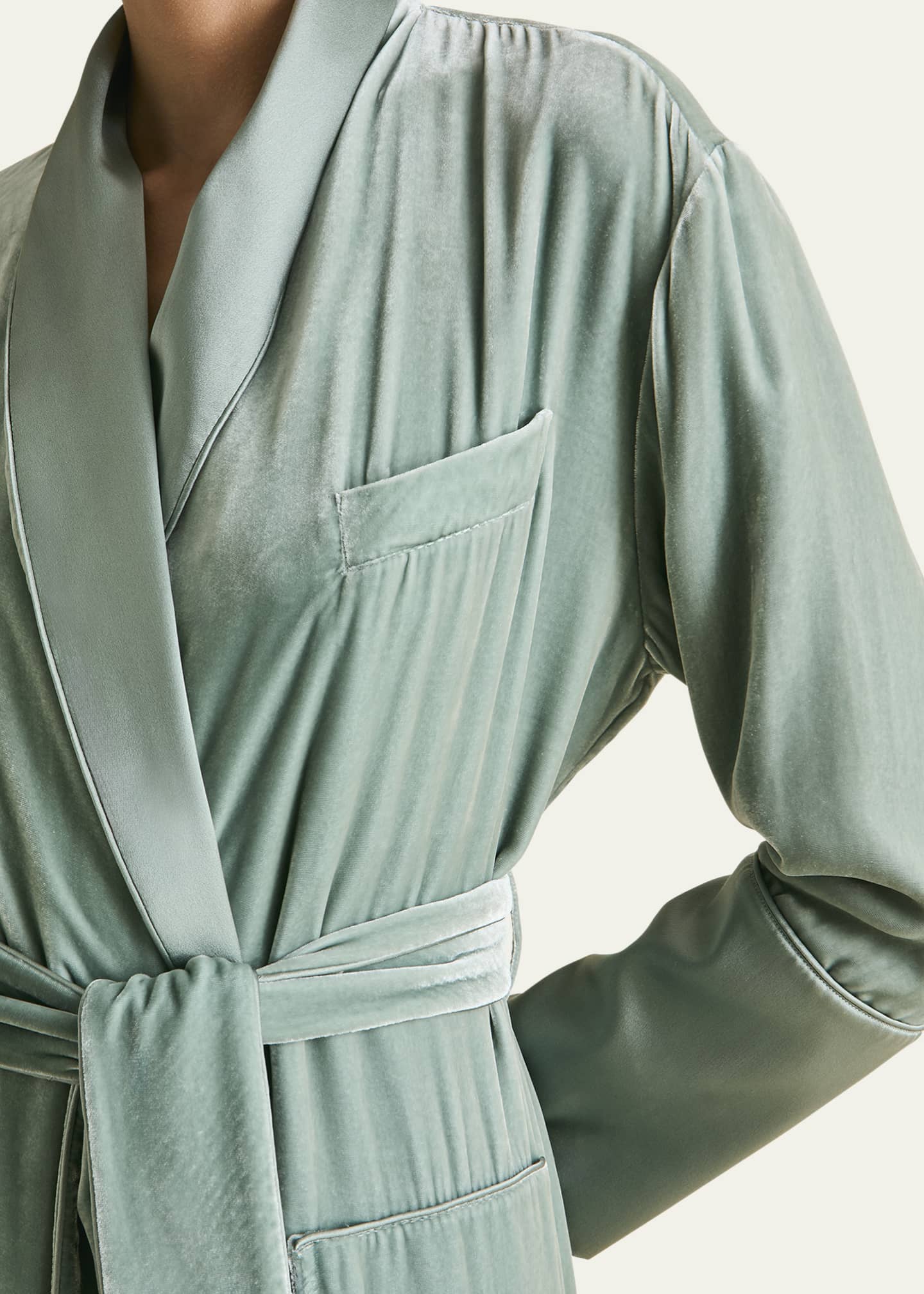 Olivia von Halle Capability Shawl-Collar Silk Velvet Robe - Bergdorf ...