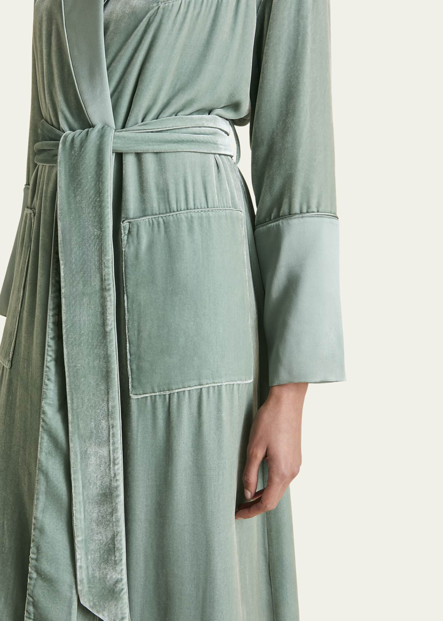 Olivia von Halle Capability Shawl-Collar Silk Velvet Robe - Bergdorf ...