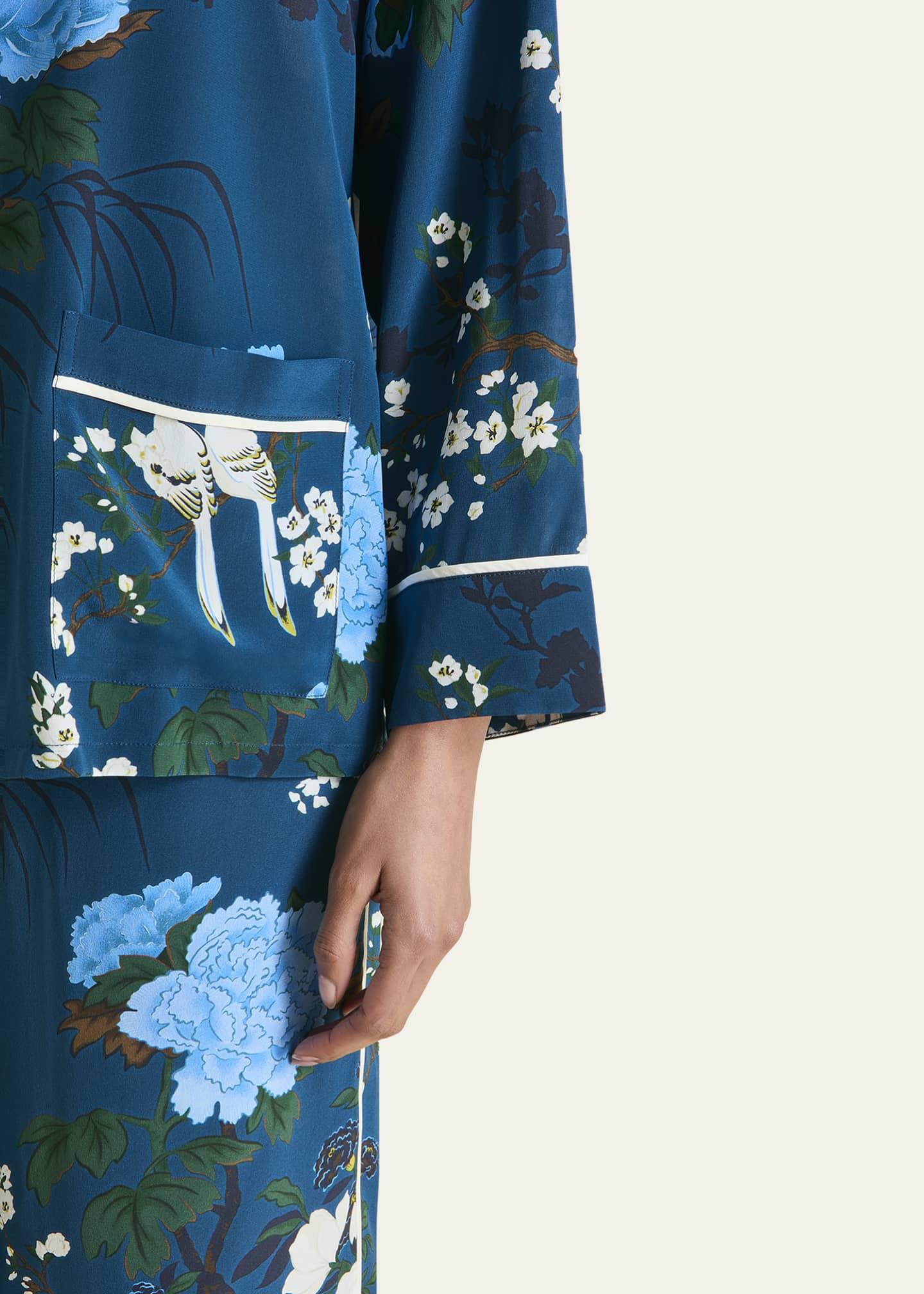 Olivia von Halle Yves Floral-Print Crepe De Chine Pajama Set - Bergdorf ...