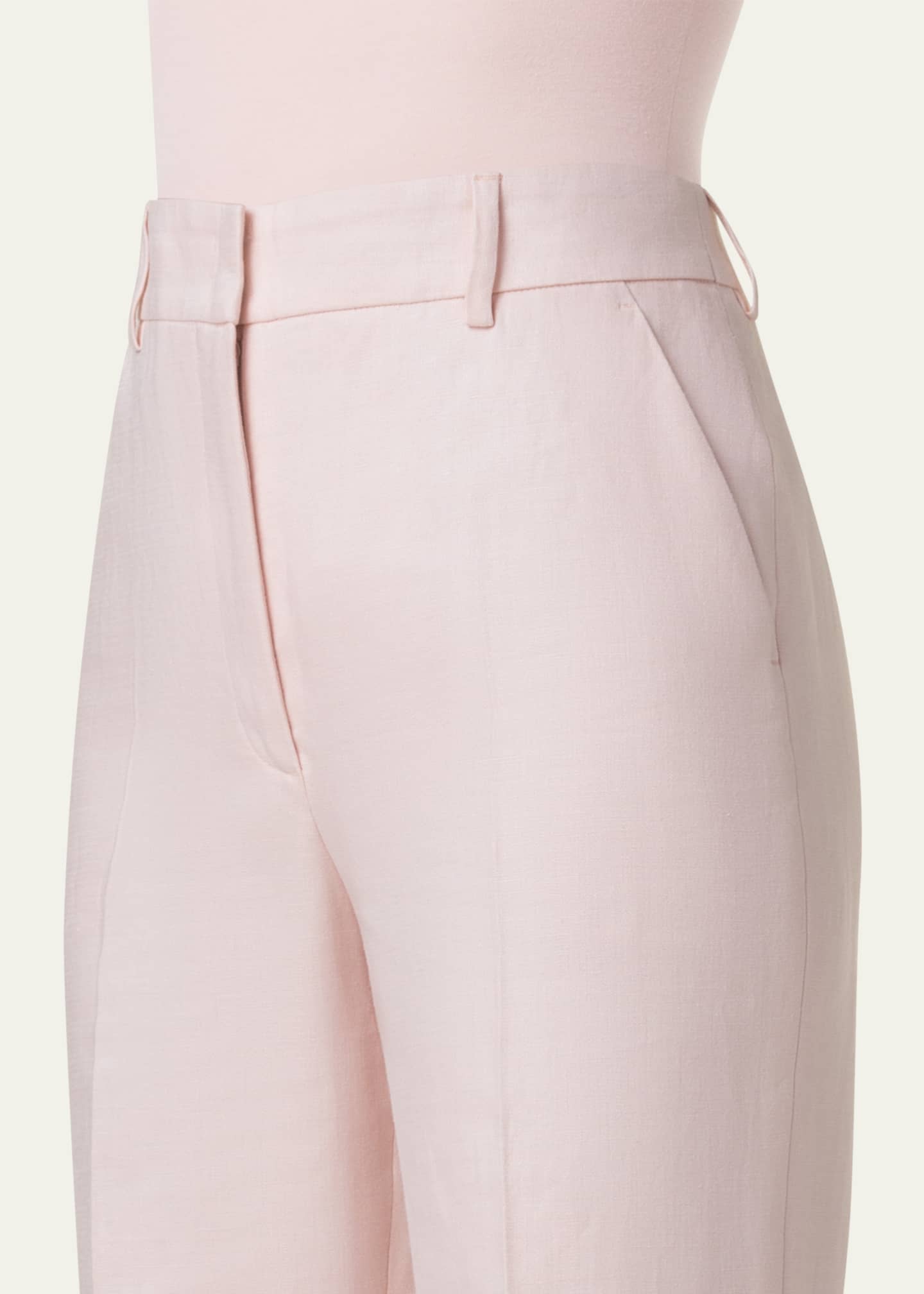 Akris Florine Wide Leg Linen Double-Face Pants - Bergdorf Goodman