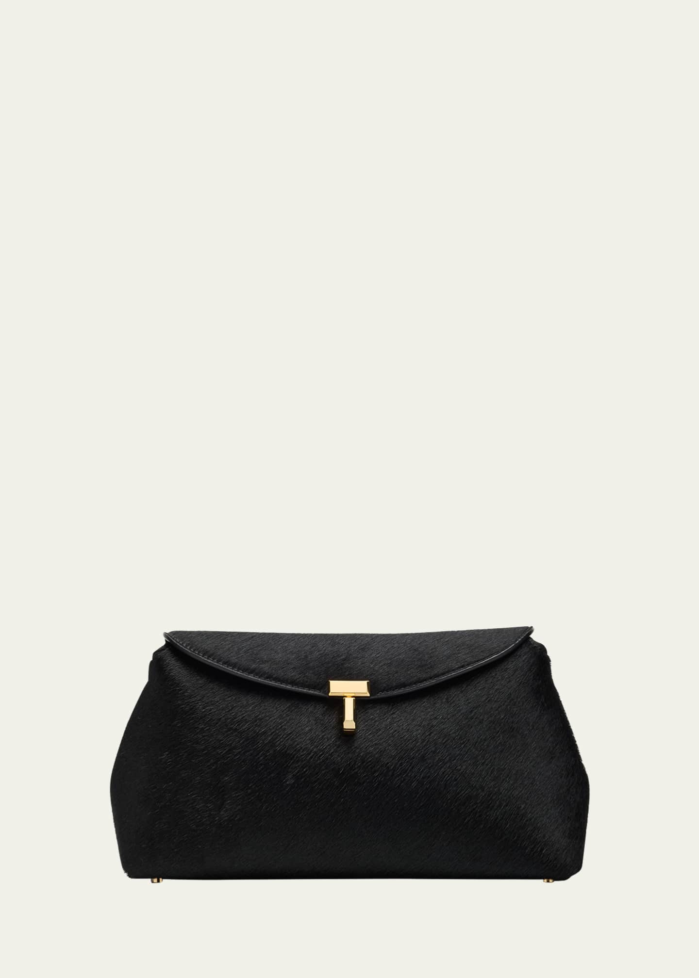 Toteme T Lock Flap Horsehair Clutch Bag - Bergdorf Goodman