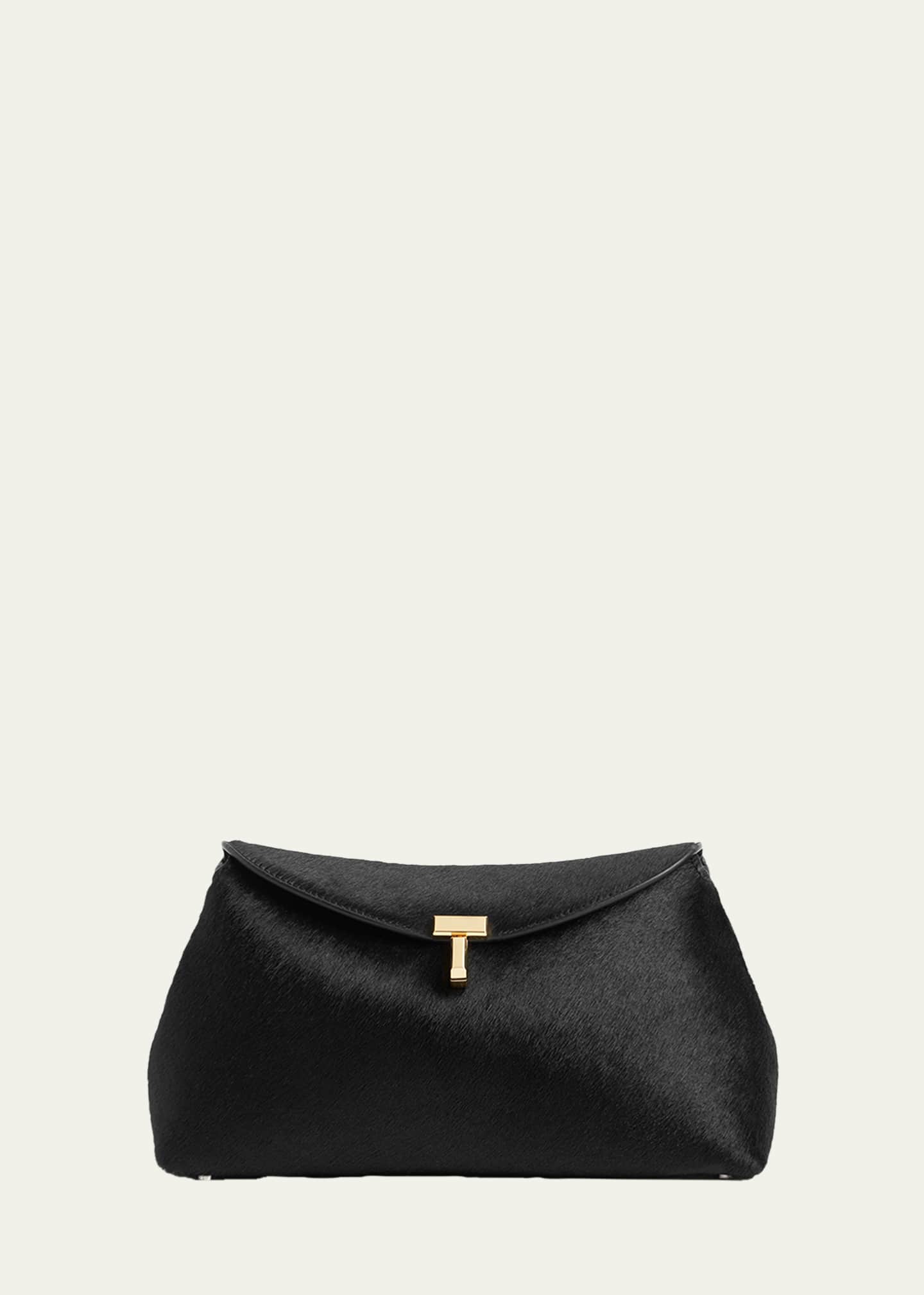 Toteme T Lock Flap Horsehair Clutch Bag - Bergdorf Goodman