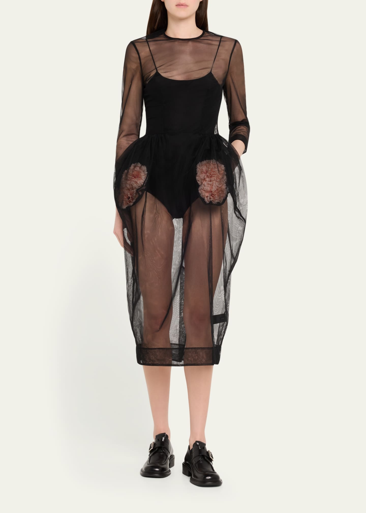 Simone Rocha Stuffed Carnation Pocket Fitted Dress - Bergdorf Goodman