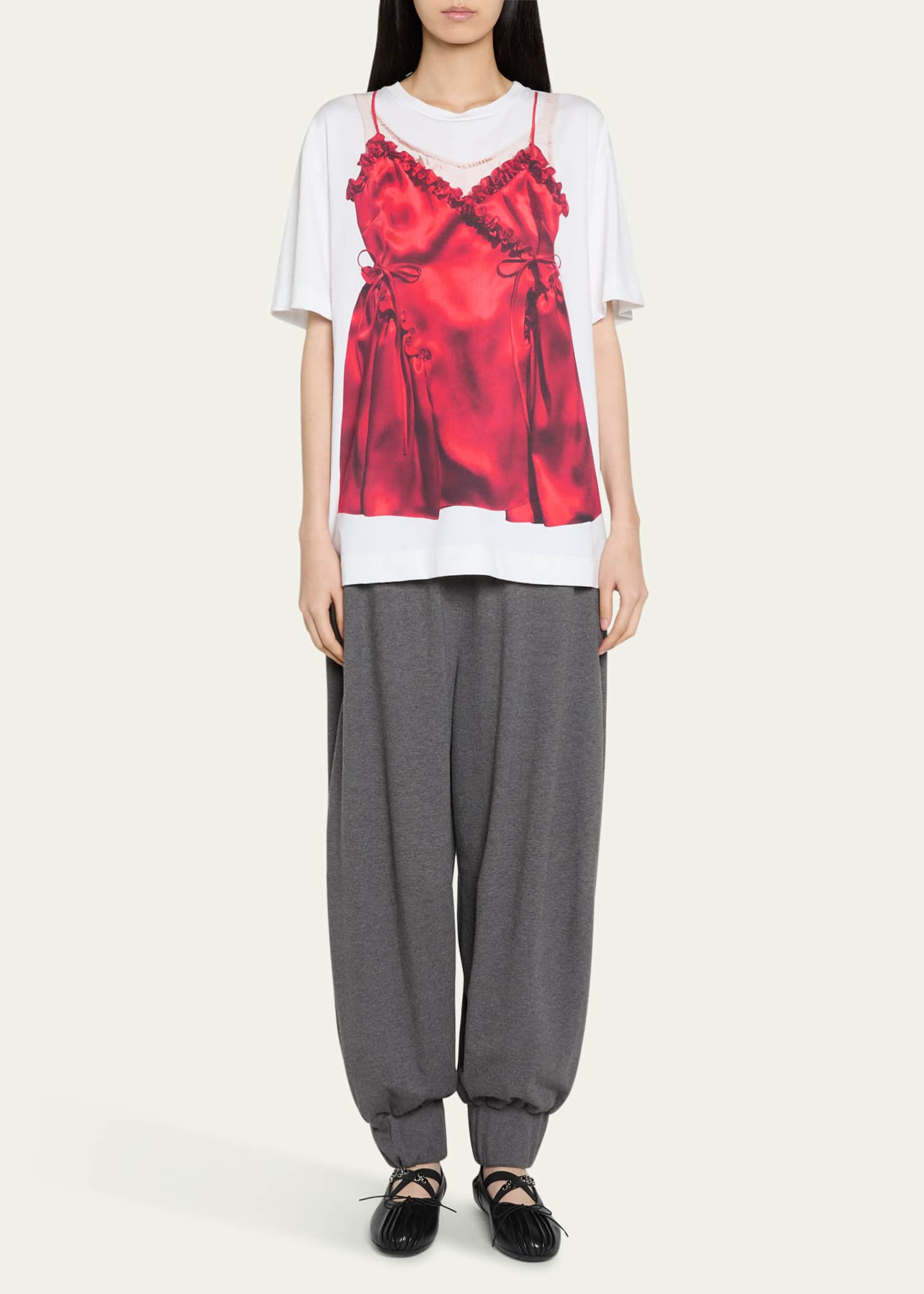 Simone Rocha Negligee Trompe Loeil Print Short Sleeve T-Shirt ...