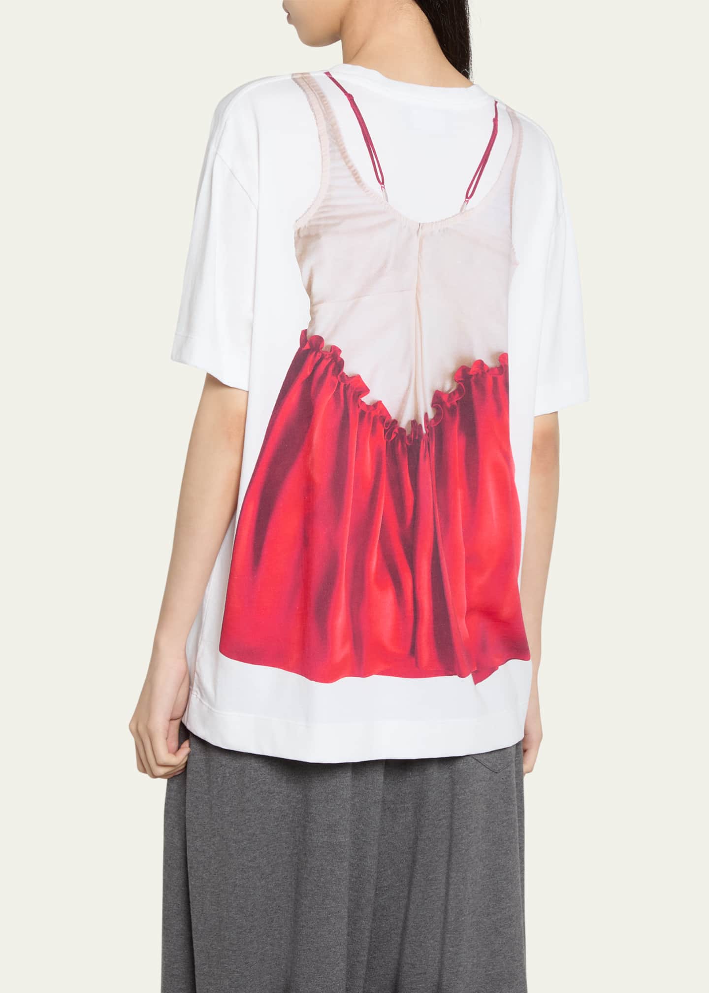 Simone Rocha Negligee Trompe Loeil Print Short Sleeve T-Shirt ...