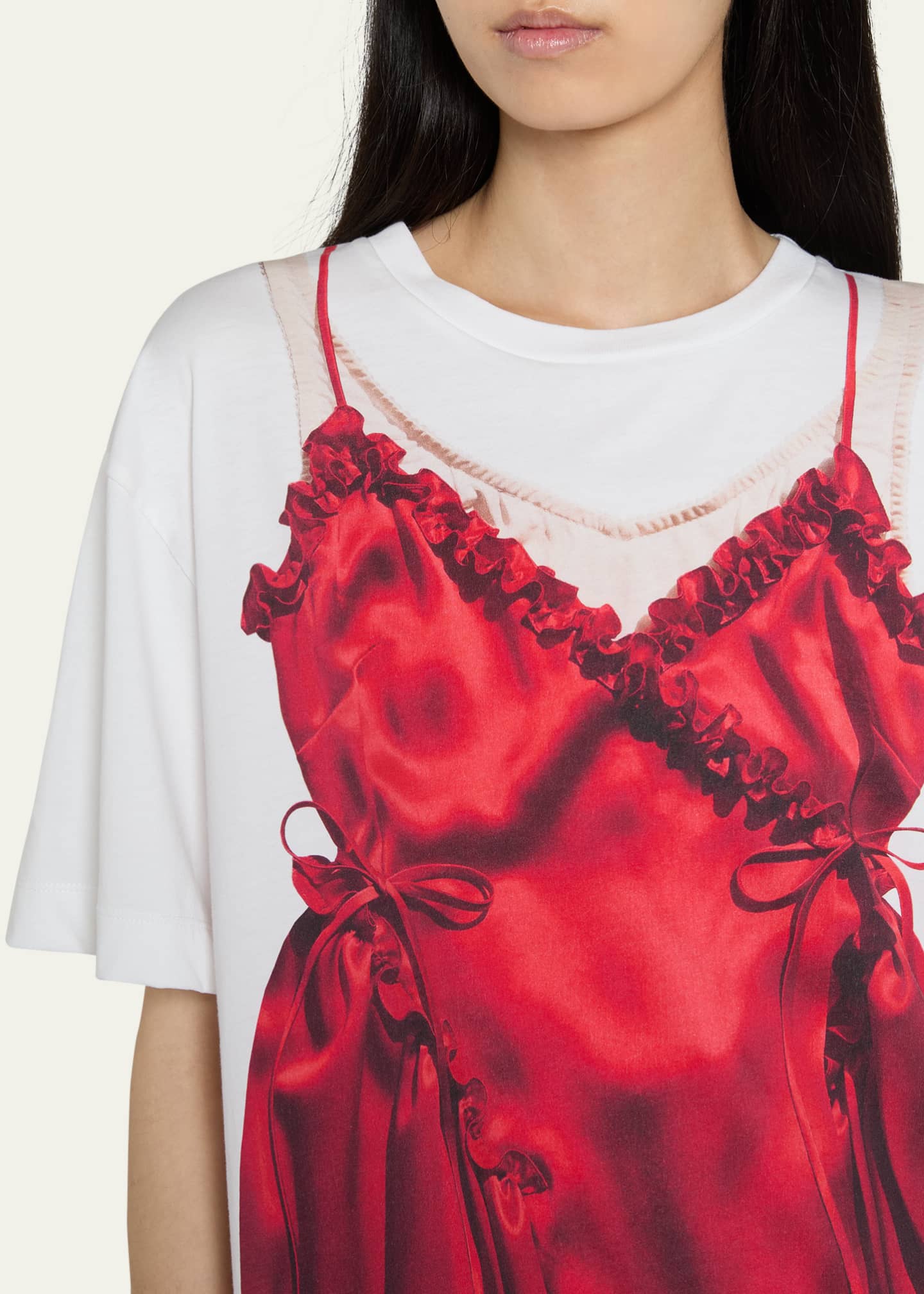 Simone Rocha Negligee Trompe Loeil Print Short Sleeve T-Shirt ...