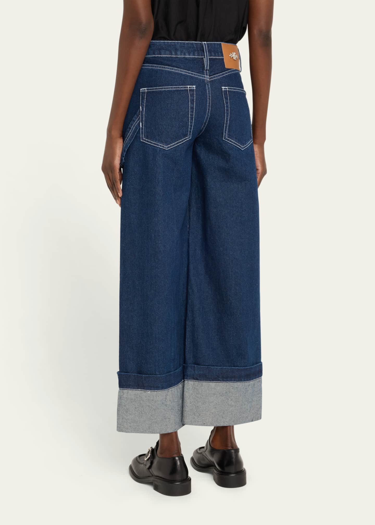 Simone Rocha Crystal Carnation Denim Jeans - Bergdorf Goodman