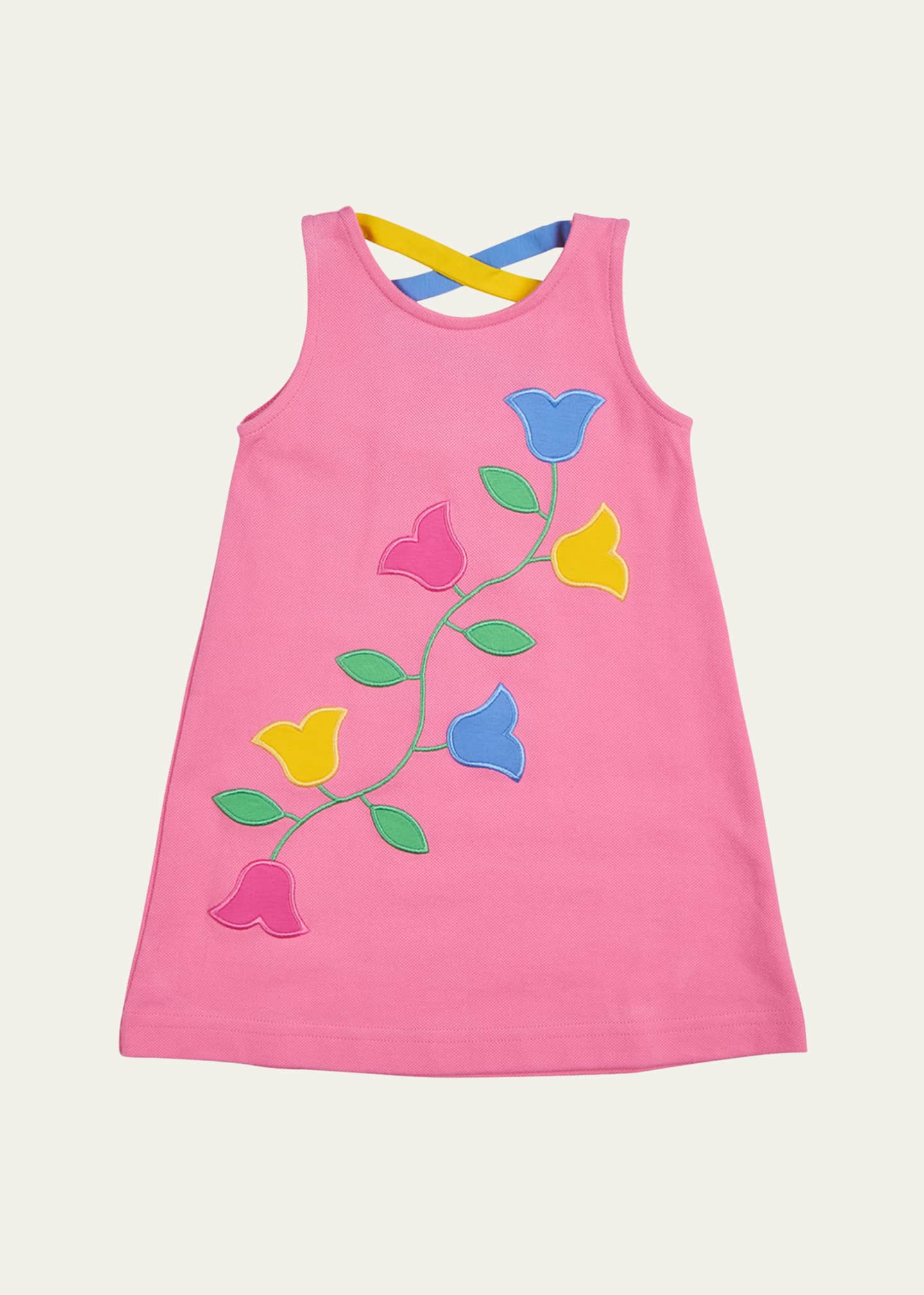 Florence Eiseman Girl's Pique Knit Dress W/ Tulip Applique, Size 2-6 ...