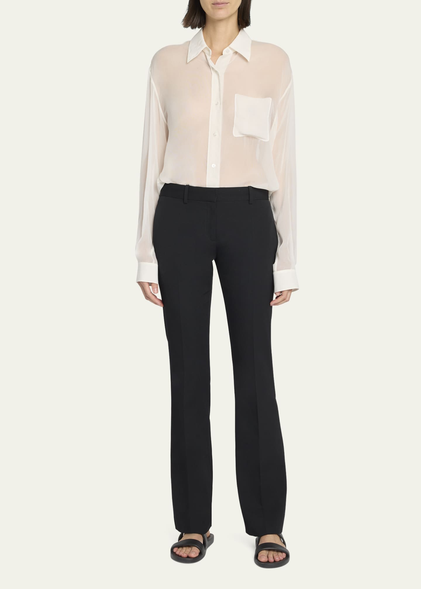 THE ROW Nesson Sheer Oversized Shirt - Bergdorf Goodman