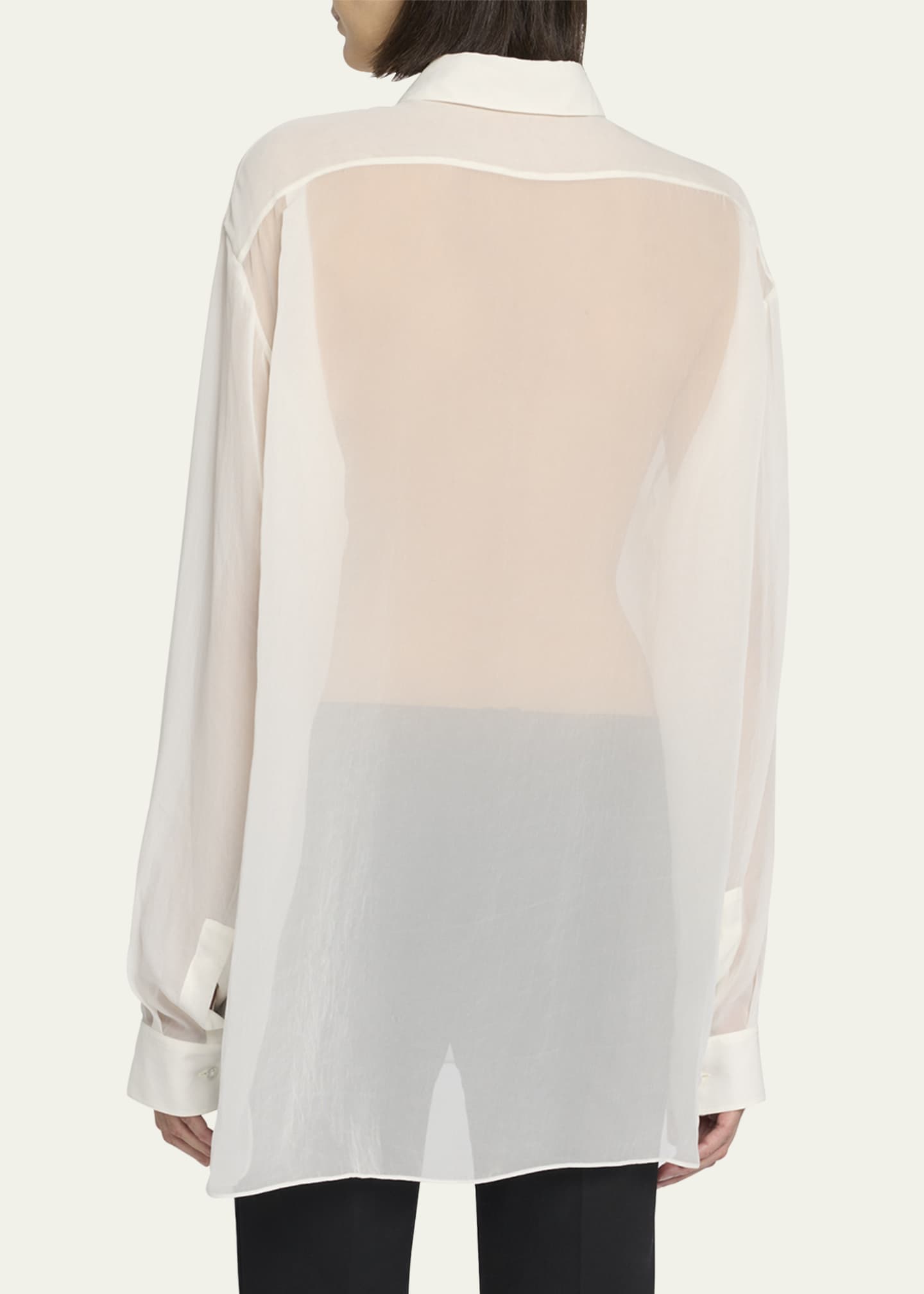 THE ROW Nesson Sheer Oversized Shirt - Bergdorf Goodman