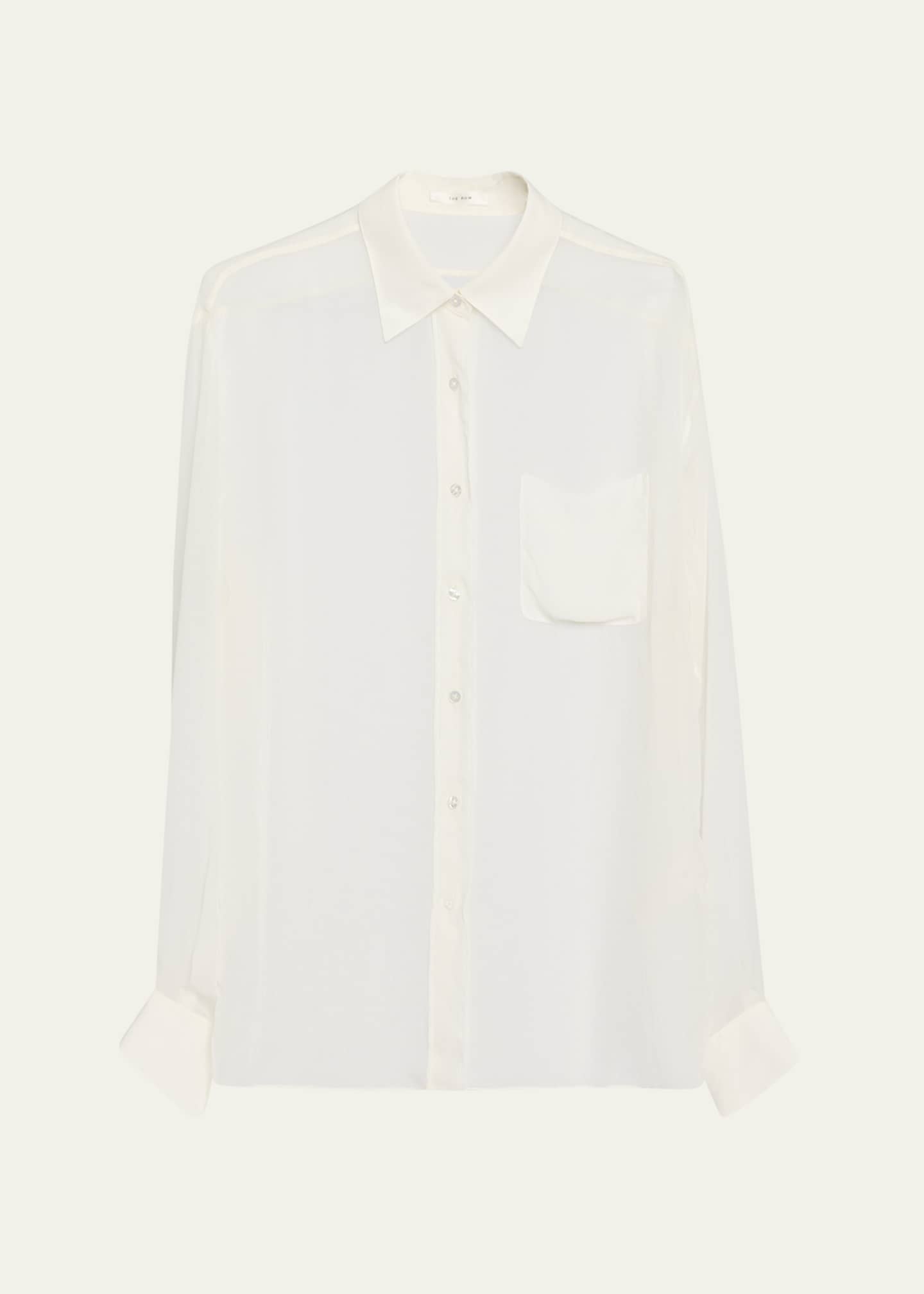 THE ROW Nesson Sheer Oversized Shirt - Bergdorf Goodman
