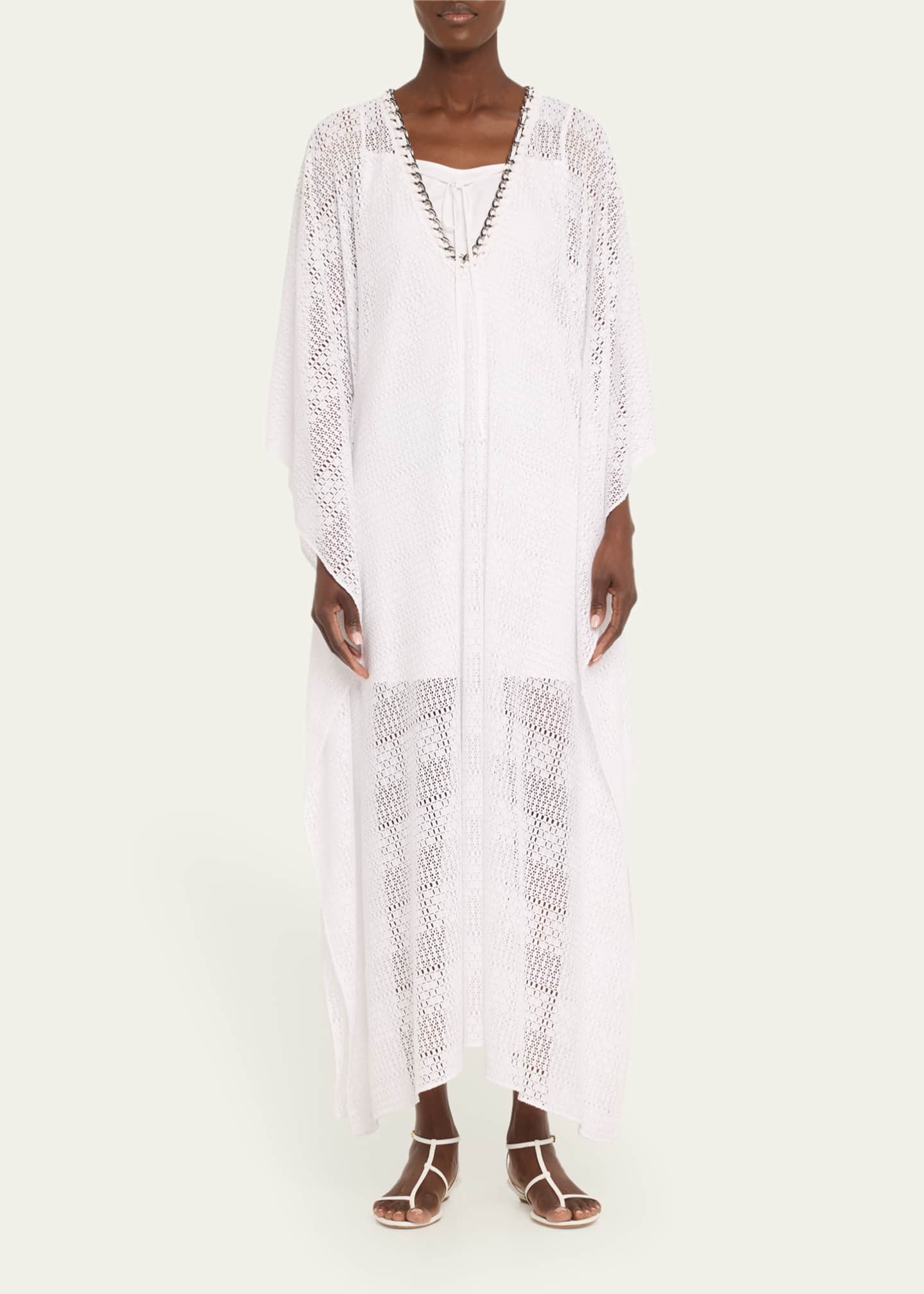 Kobi Halperin Ruth Chain-Trim Pointelle Maxi Dress - Bergdorf Goodman