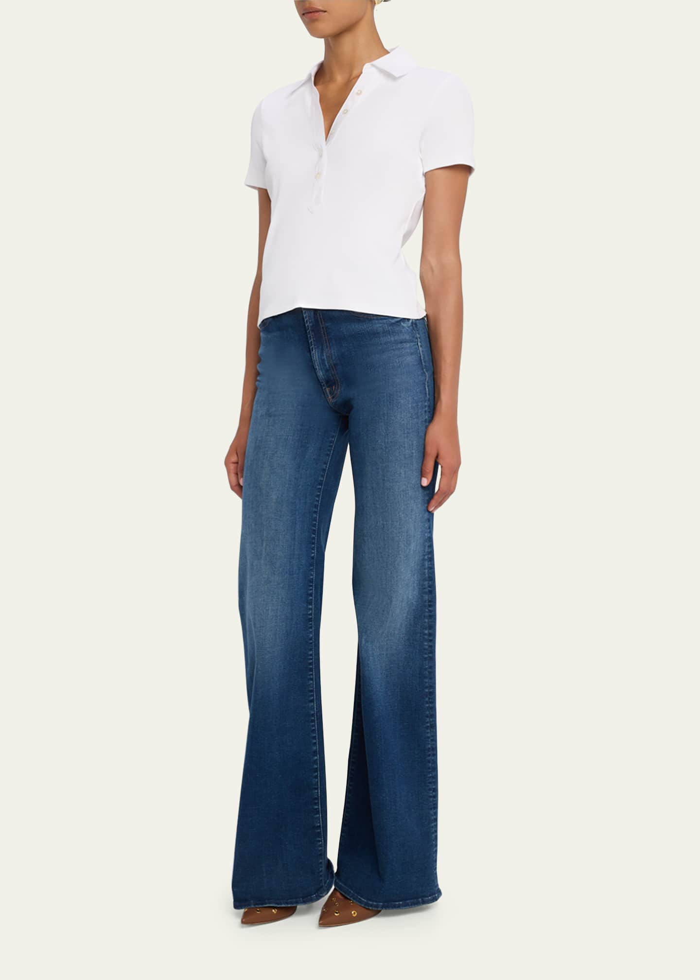 Veronica Beard Kearney Short-Sleeve Polo Tee - Bergdorf Goodman