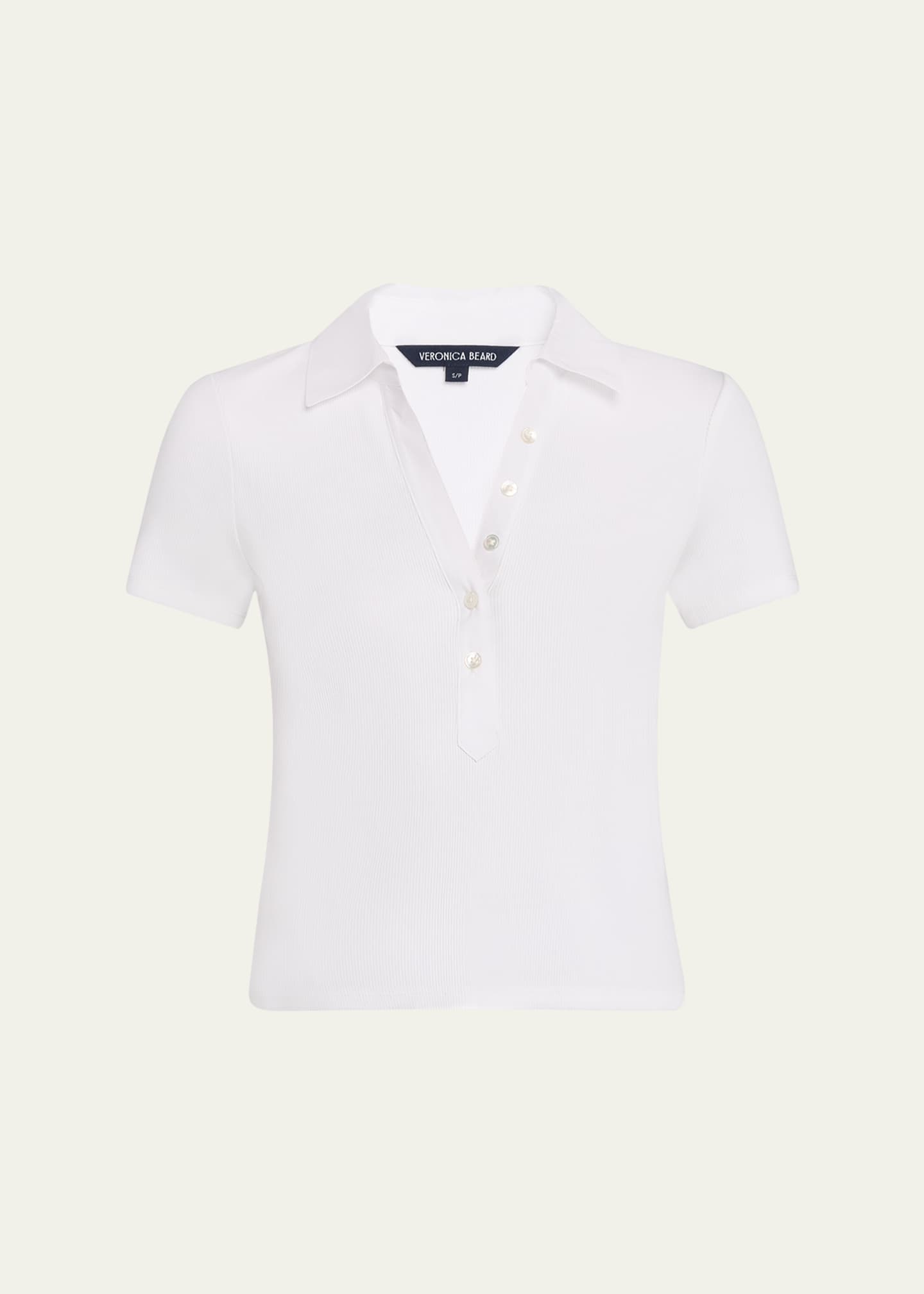 Veronica Beard Kearney Short-Sleeve Polo Tee - Bergdorf Goodman