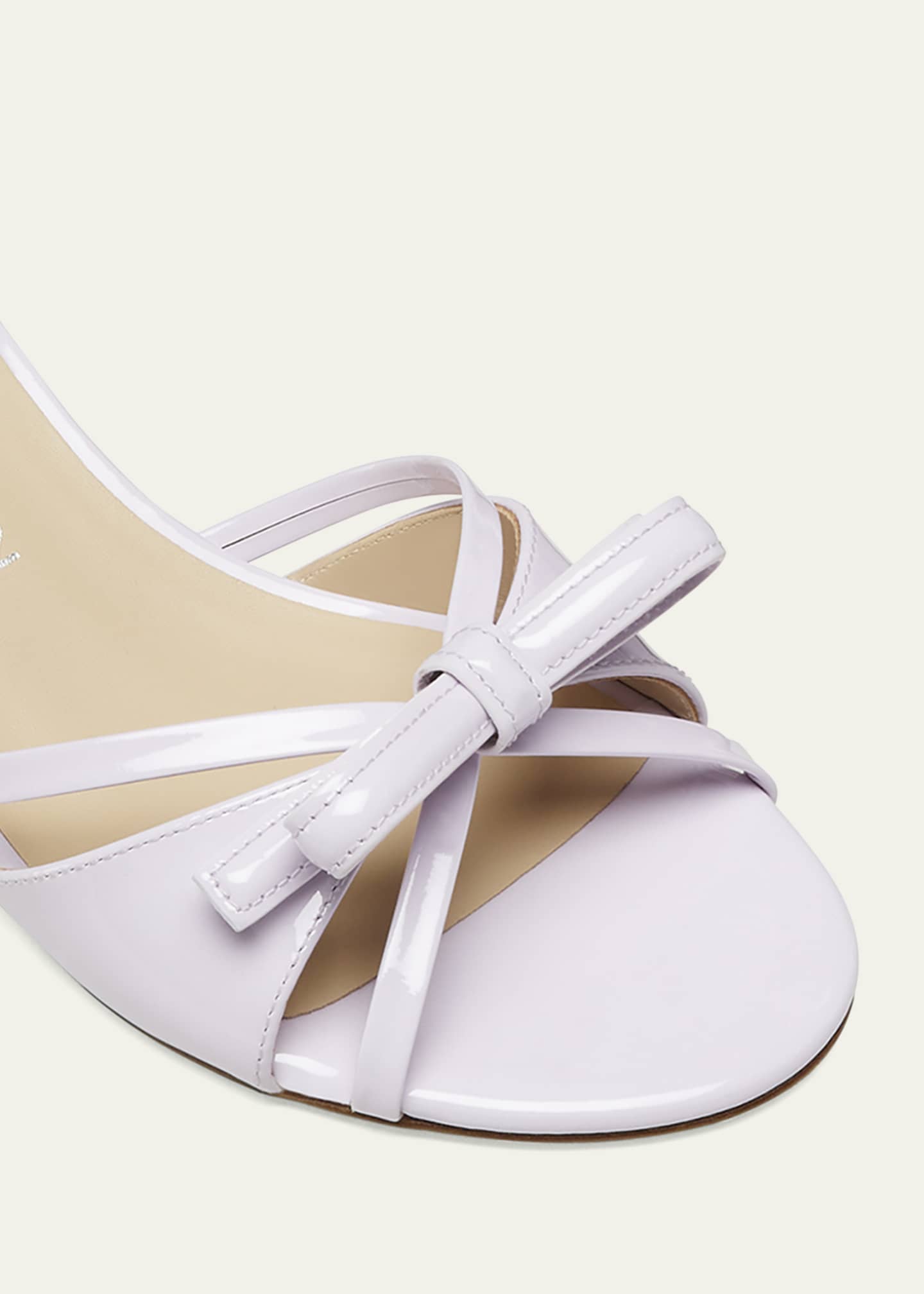 Stuart Weitzman Felicity Patent Bow Mule Sandals - Bergdorf Goodman