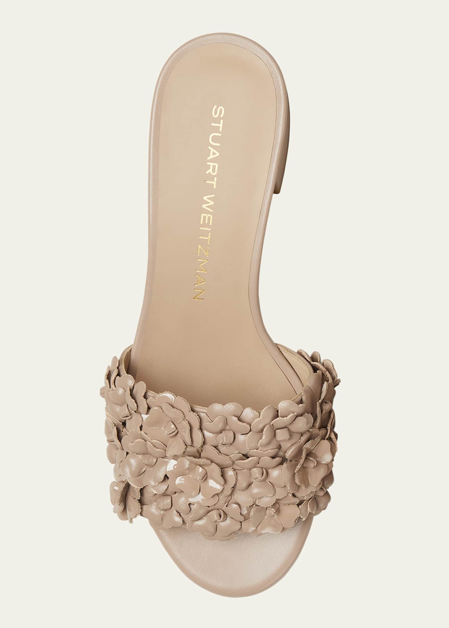 Stuart Weitzman Meadow Leather Flower Sandals - Bergdorf Goodman
