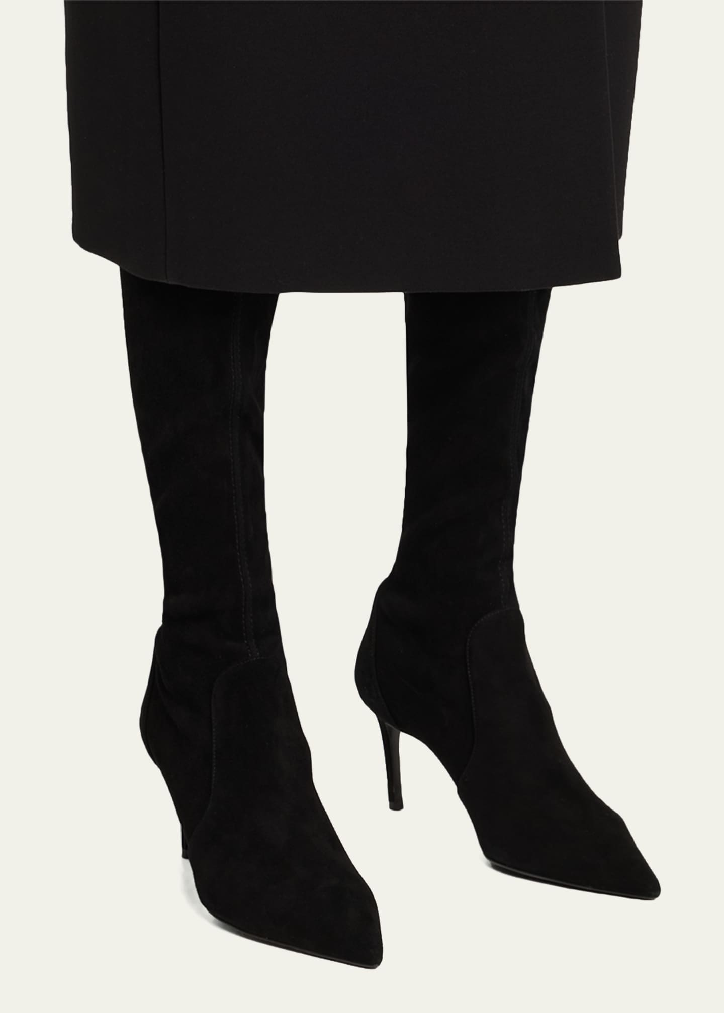 Stuart Weitzman Stuart Power Suede Stiletto Knee Boots - Bergdorf Goodman
