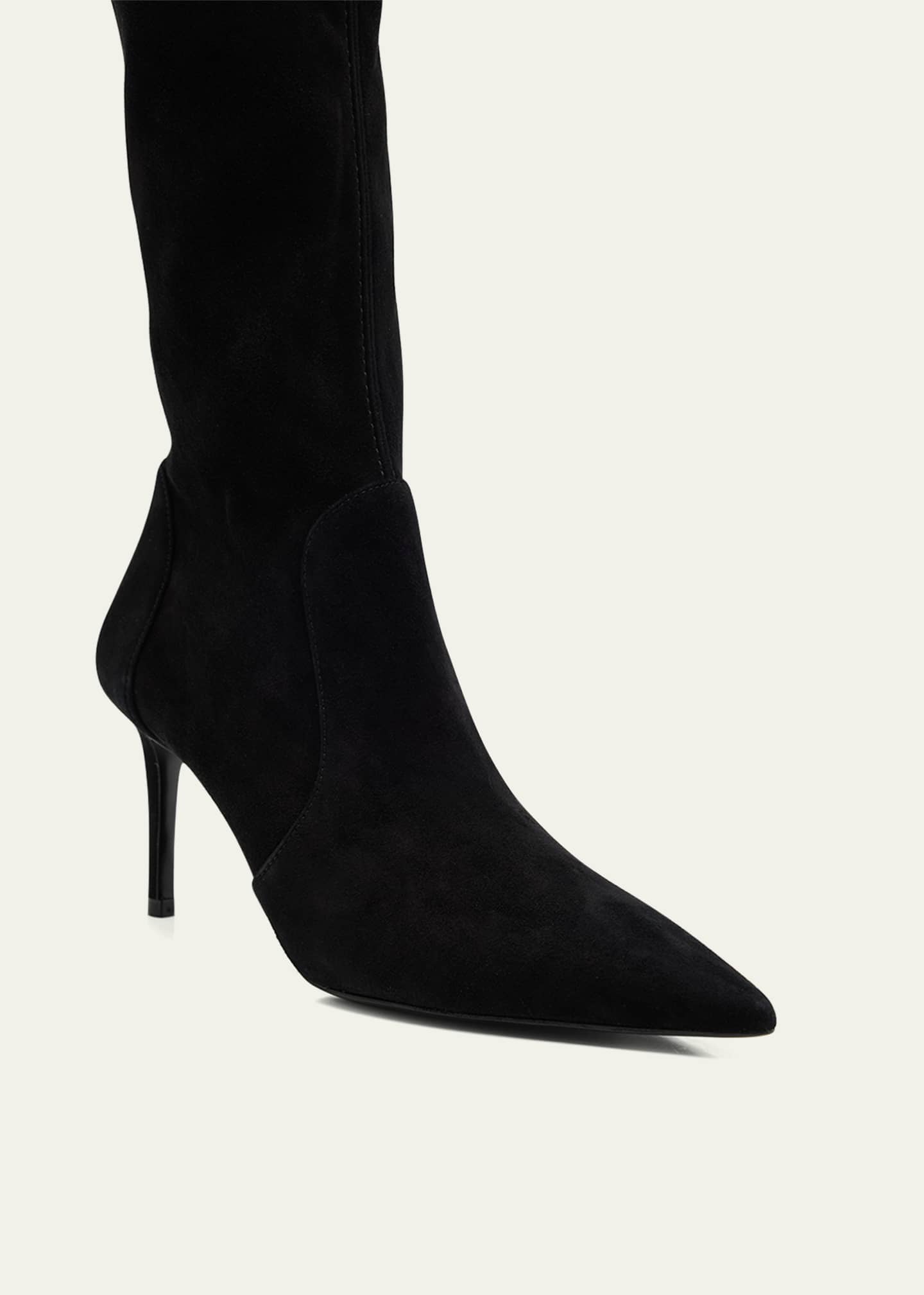 Stuart Weitzman Stuart Power Suede Stiletto Knee Boots - Bergdorf Goodman