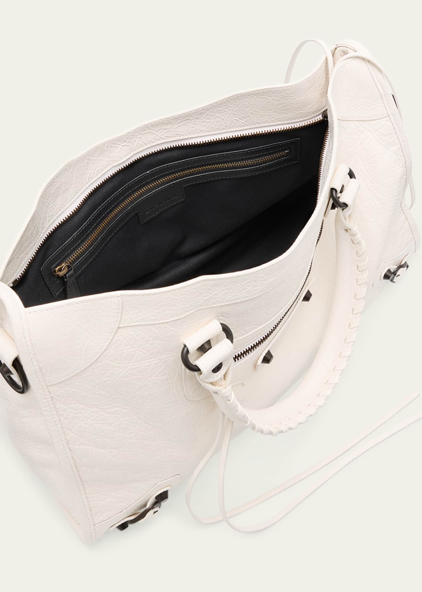 Balenciaga Le City Medium Crinkled Leather Top-Handle Bag - Bergdorf ...