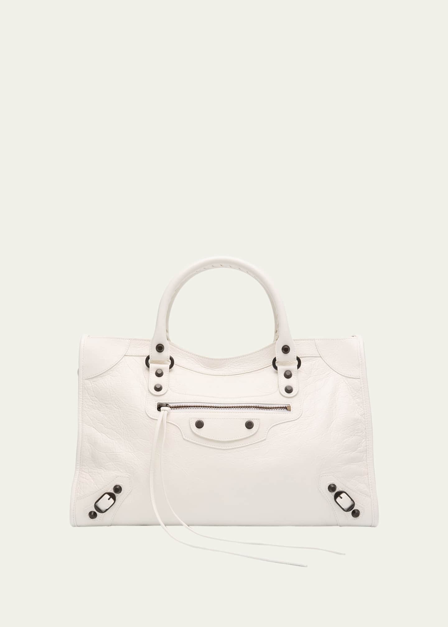 Balenciaga Le City Medium Crinkled Leather Top-Handle Bag - Bergdorf ...