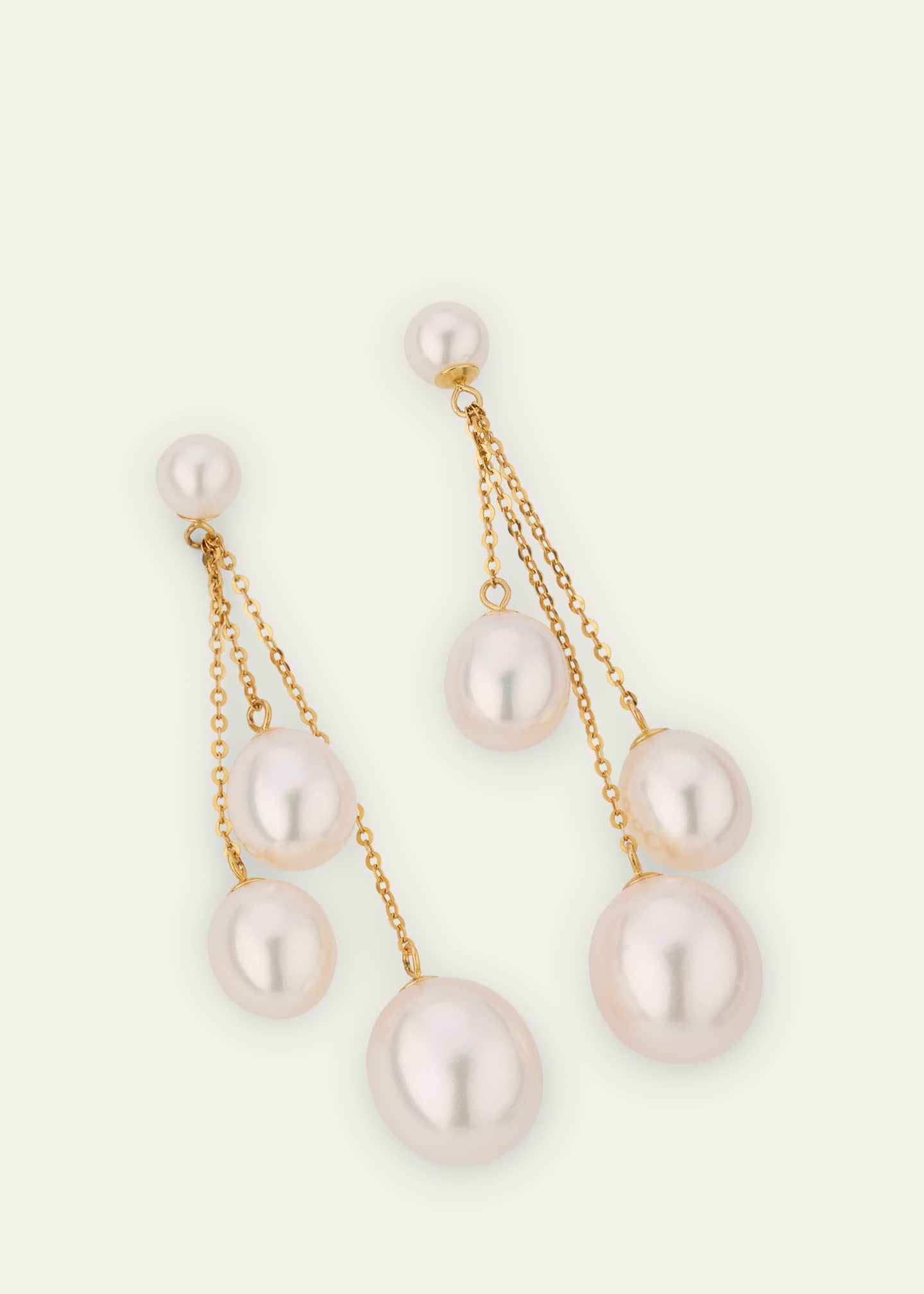 ATLAS LOVE 18K Yellow Gold Chrysalis Pearl Waterfall Earrings ...