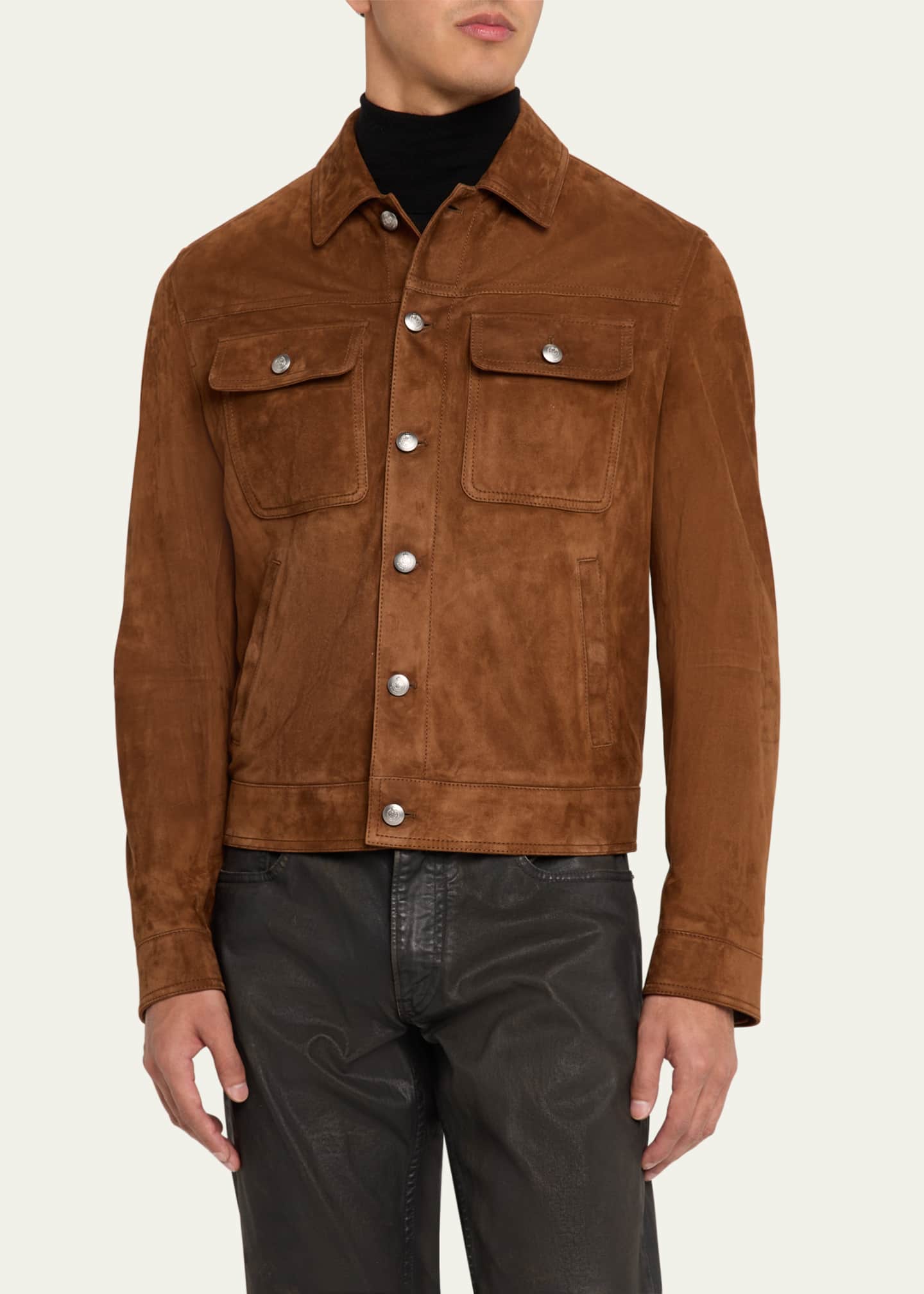 Ralph Lauren Purple Label Men's Luxe Suede Trucker Jacket - Bergdorf ...