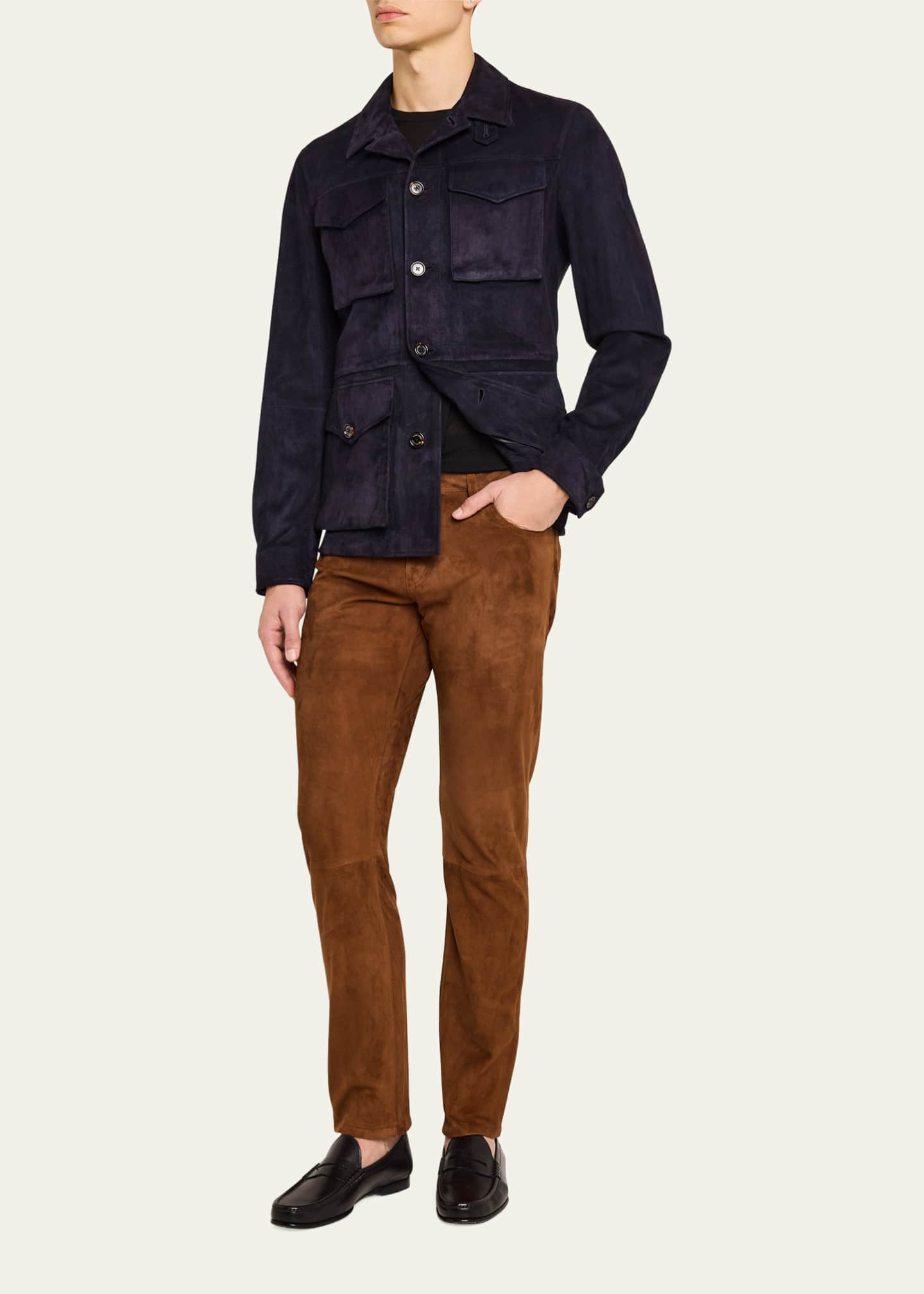 Ralph Lauren Purple Label Men's Crawford Suede Field Jacket - Bergdorf ...