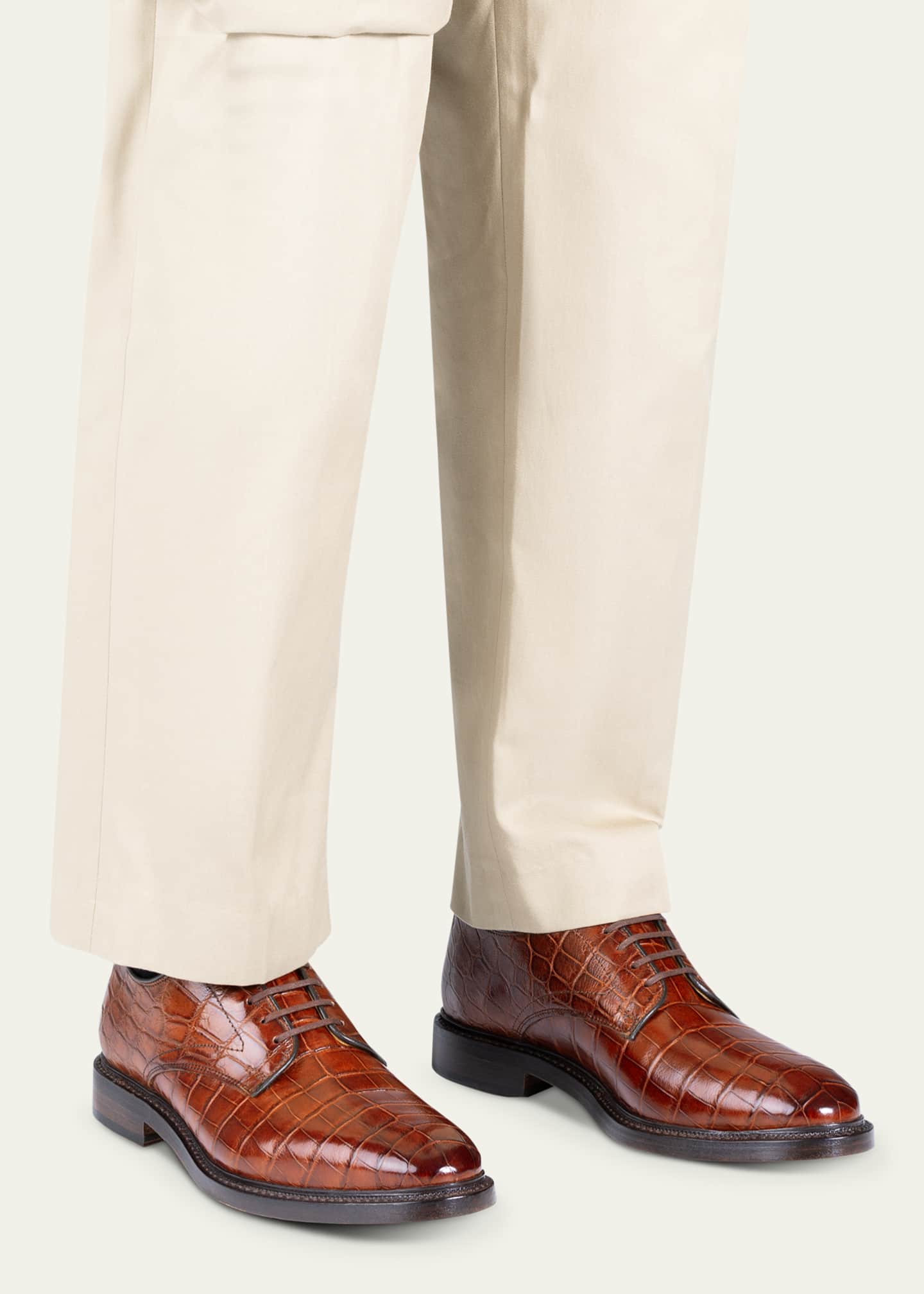 Allen Edmonds Reserve Men's Maxwell Crocodile Leather Derby Shoes ...