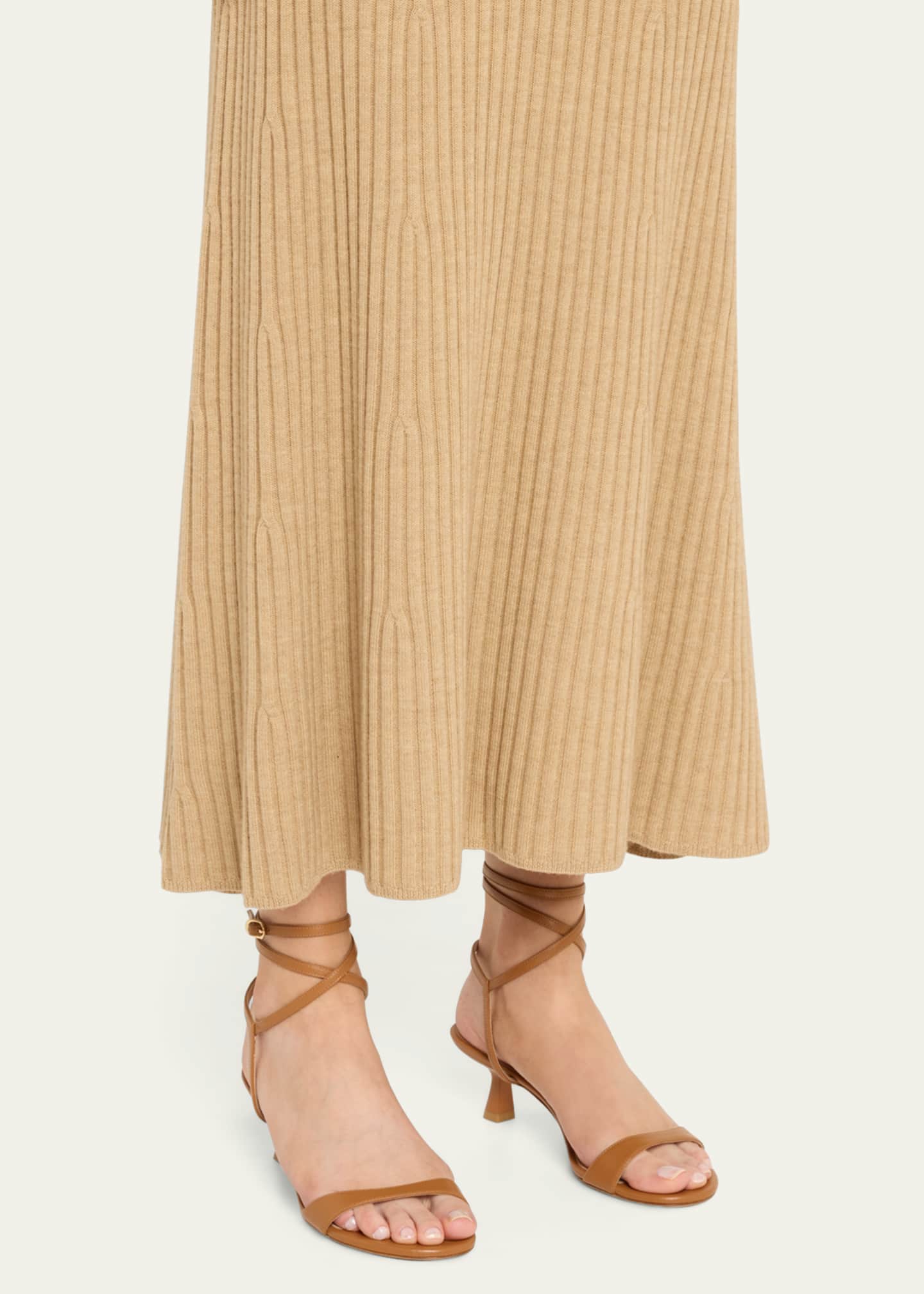 Stuart Weitzman Nudist Leather Ankle-Wrap Sandals - Bergdorf Goodman