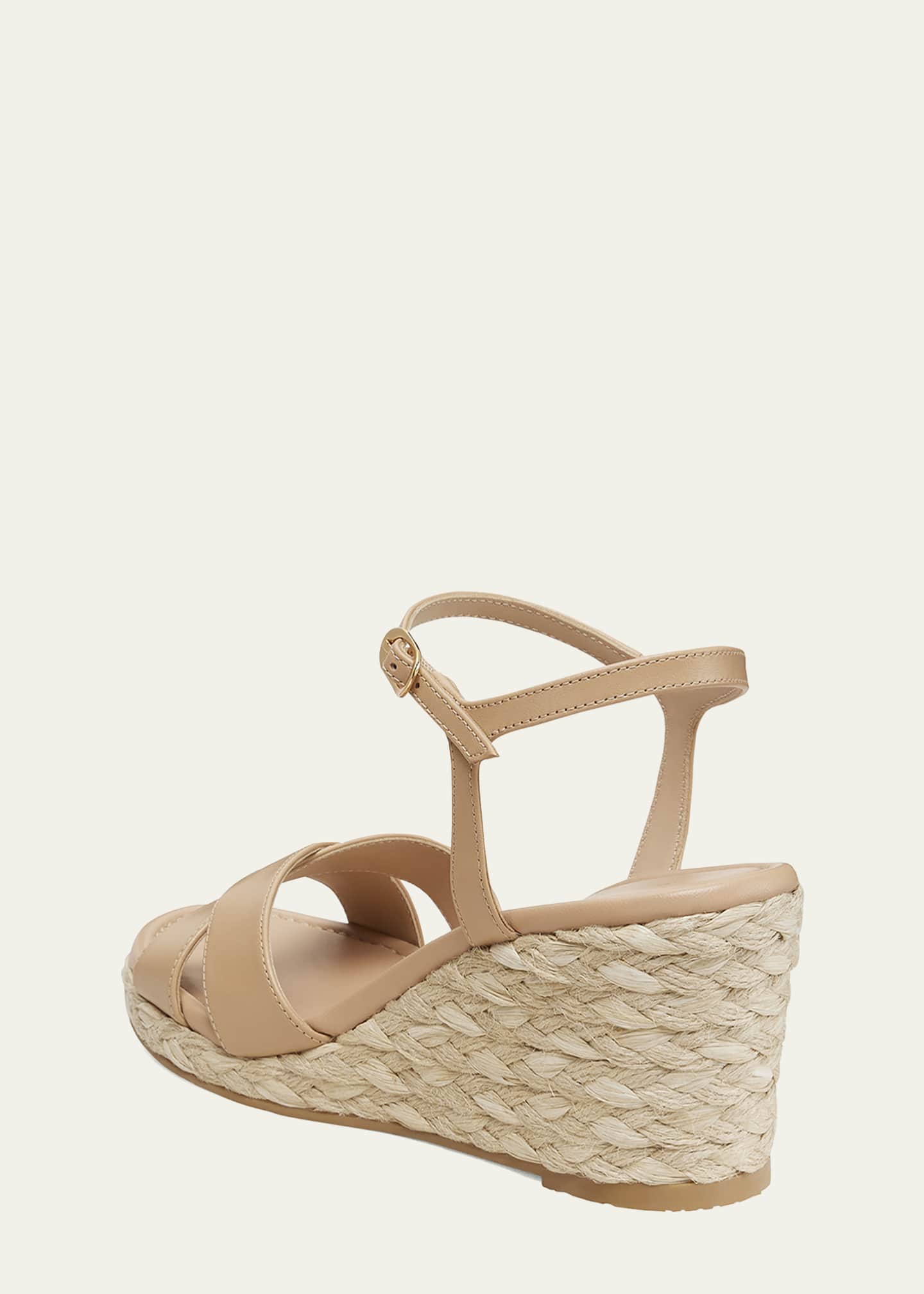 Stuart Weitzman Dayna Leather Crisscross Espadrille Sandals - Bergdorf ...