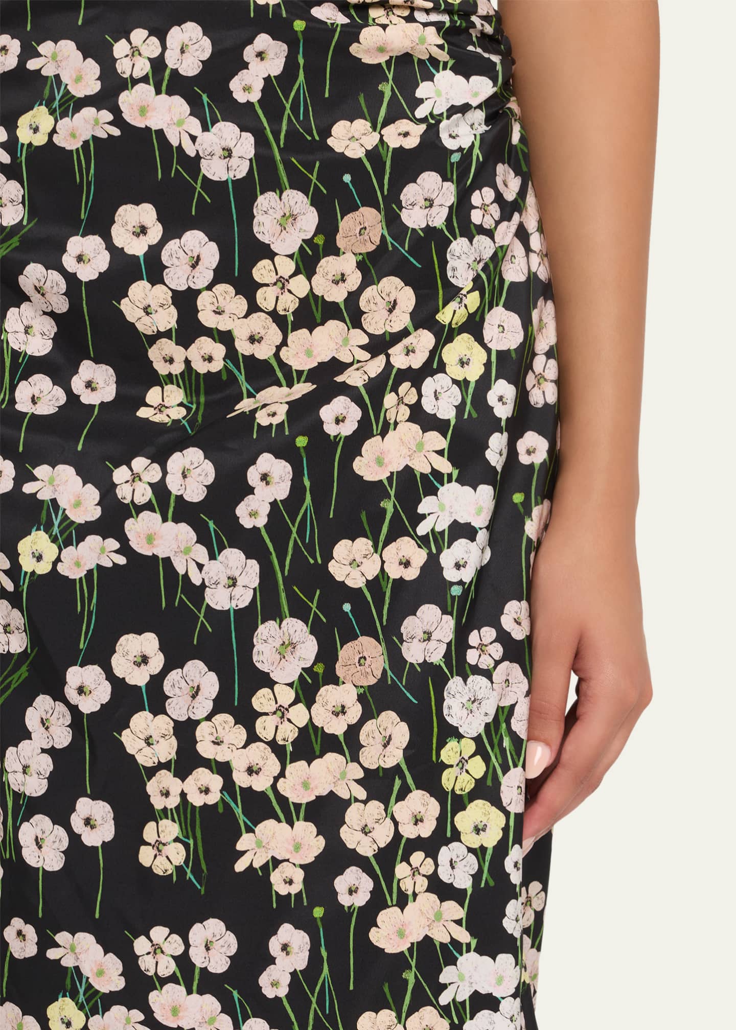 BERNADETTE Gisele Floral Ruched Midi Tank Dress - Bergdorf Goodman