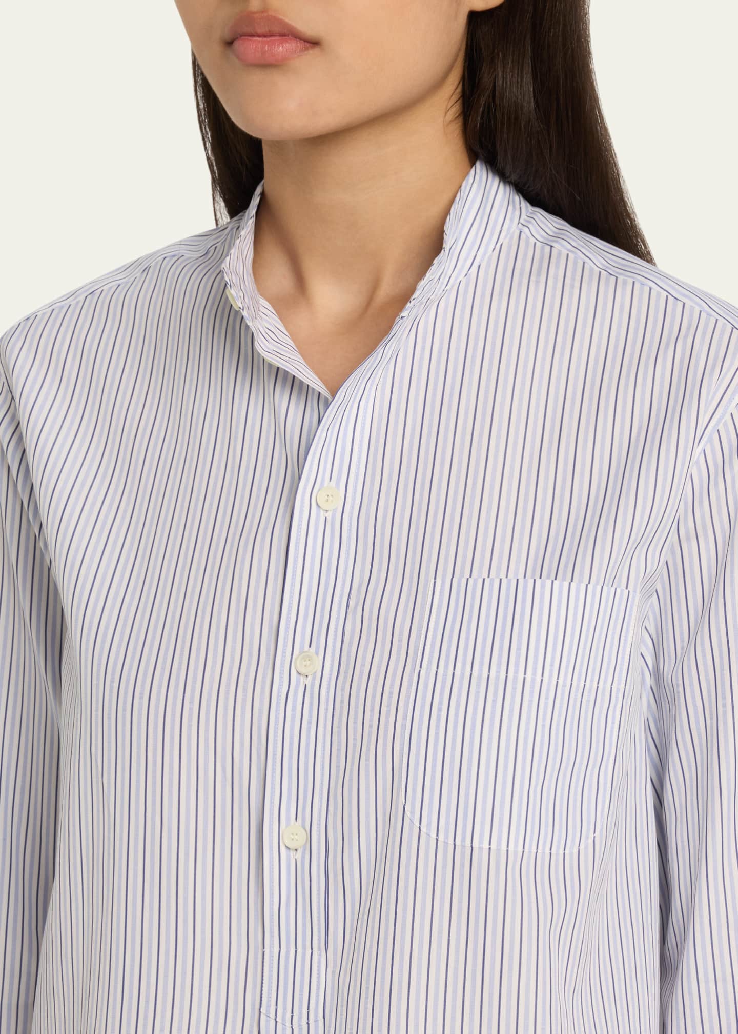 Loro Piana Catlin Devon Stripe Poplin Tunic Dress - Bergdorf Goodman