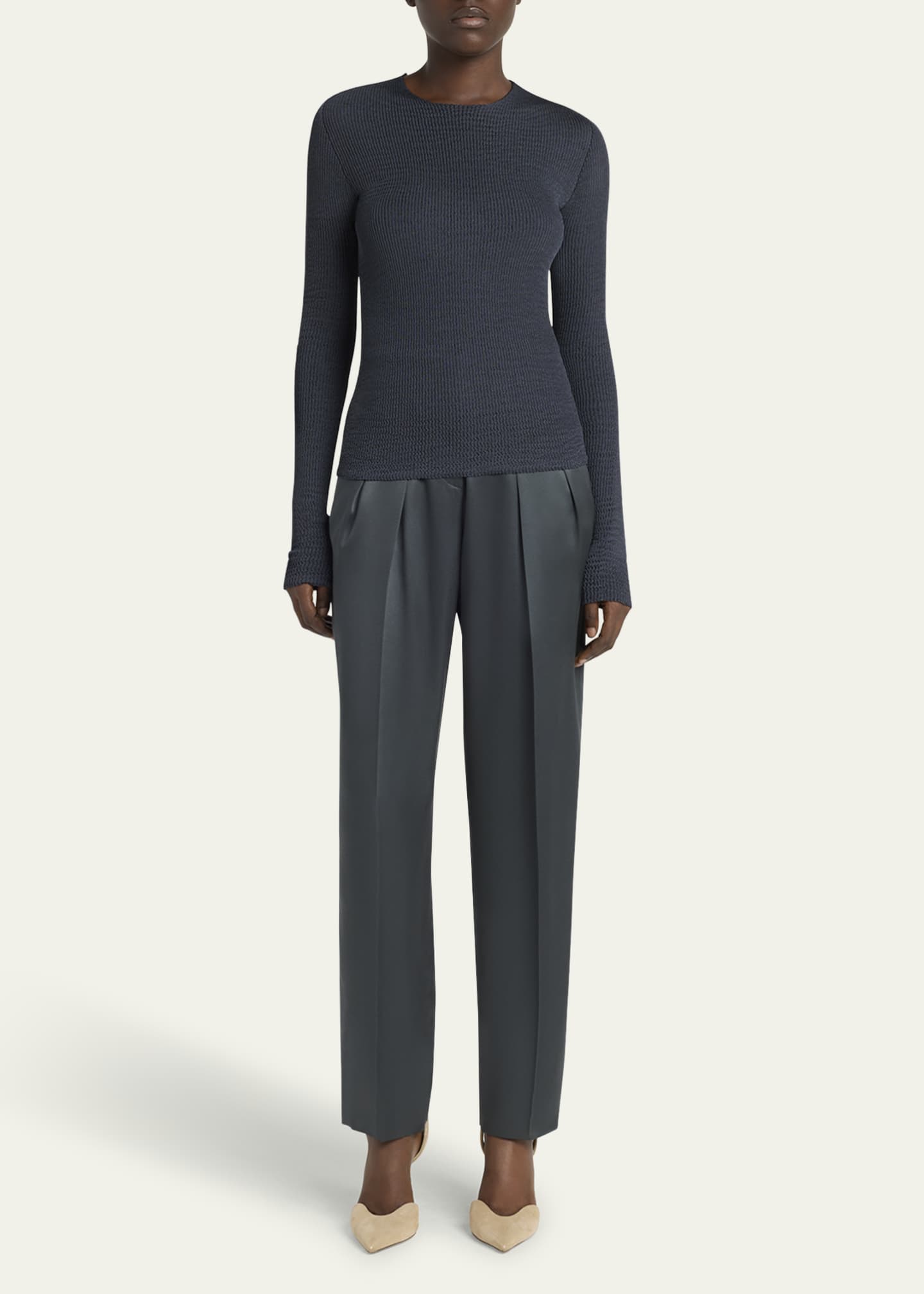 Giorgio Armani Textured Viscose-Blend Sweater - Bergdorf Goodman