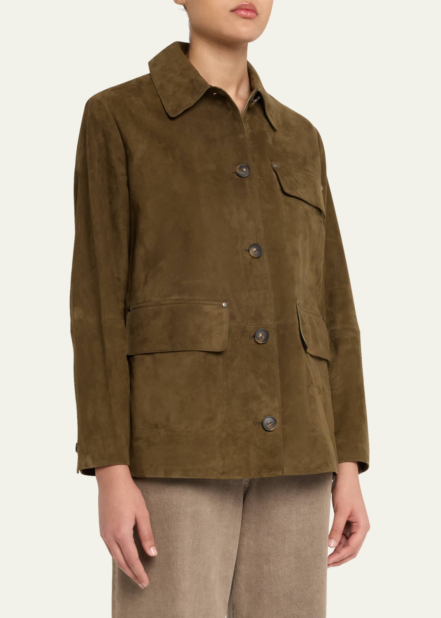 Vince Oversized Suede Jacket - Bergdorf Goodman