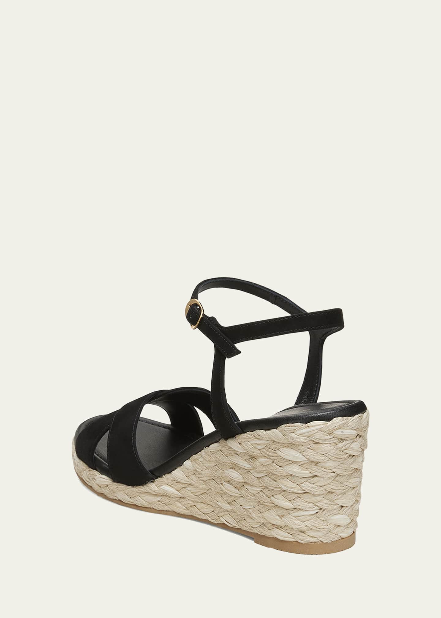 Stuart Weitzman Dayna Suede Crisscross Wedge Espadrilles - Bergdorf Goodman