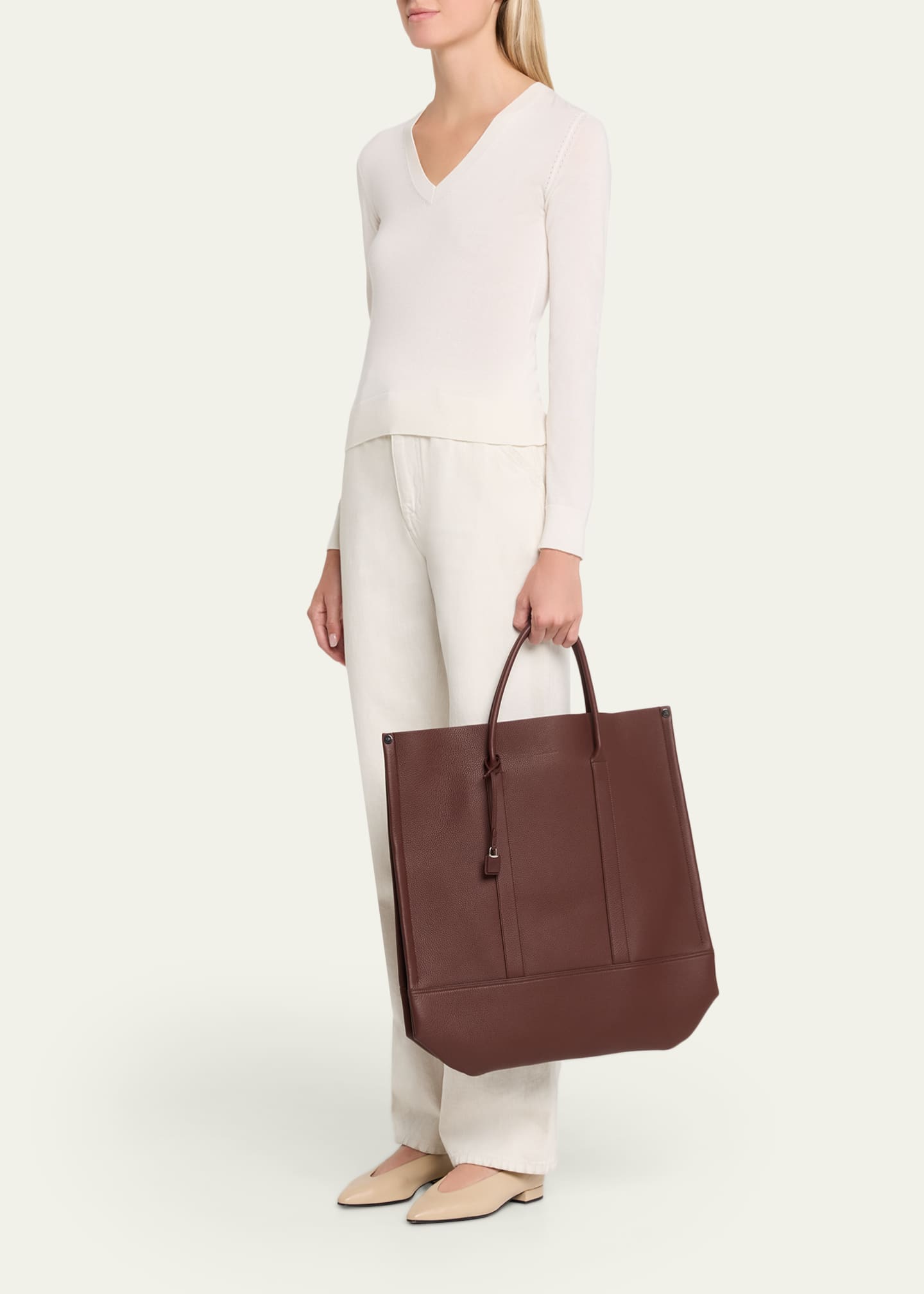 Loro Piana Beam Leather Tote Bag - Bergdorf Goodman