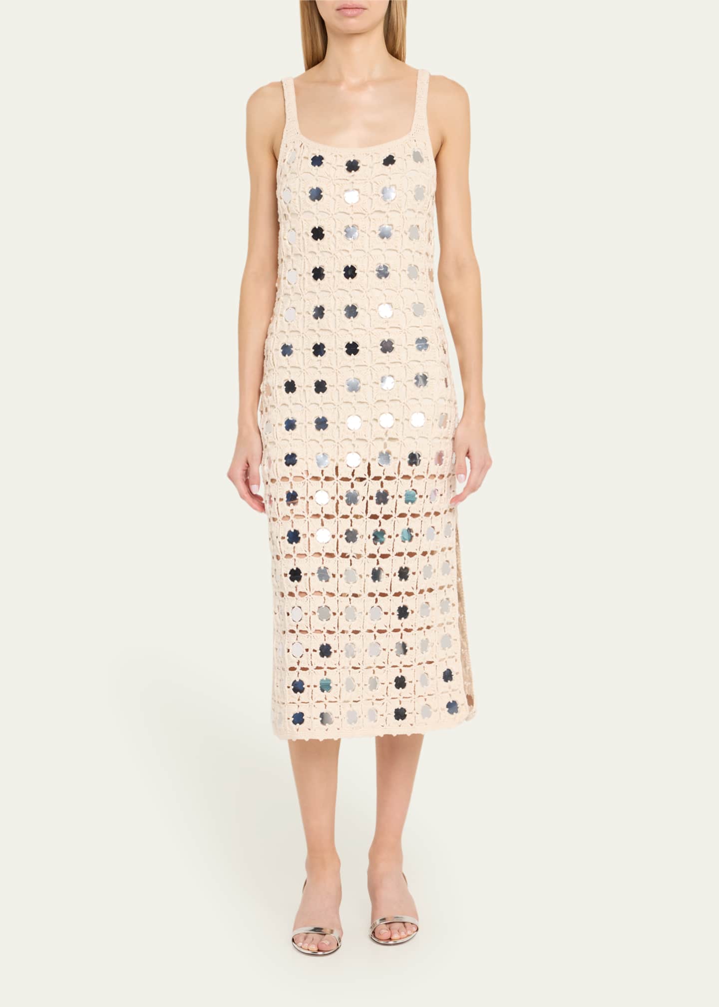 Toccin Clementine Crochet Mirror Tank Midi Dress - Bergdorf Goodman