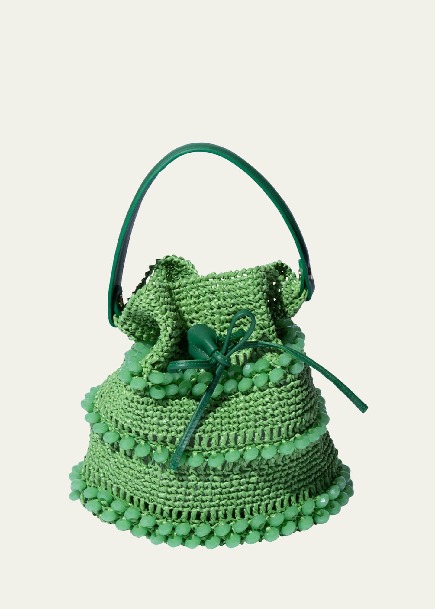Maria La Rosa Crystal Raffia Bucket Bag - Bergdorf Goodman