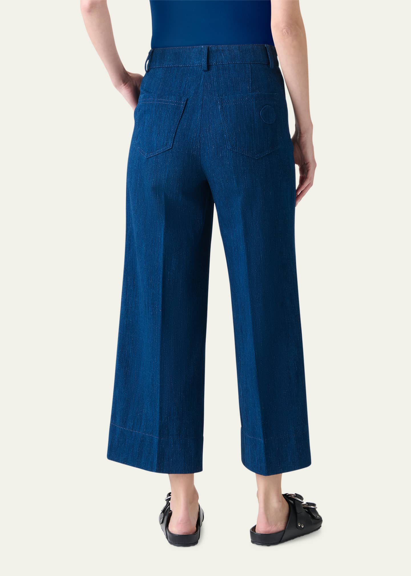 Akris punto Signature Dot Application Denim Wide Leg Pants - Bergdorf ...