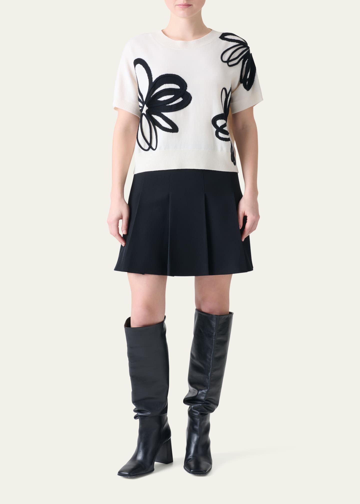 Akris punto Daisy Blow Up Intarsia Merino Wool Sweater - Bergdorf Goodman