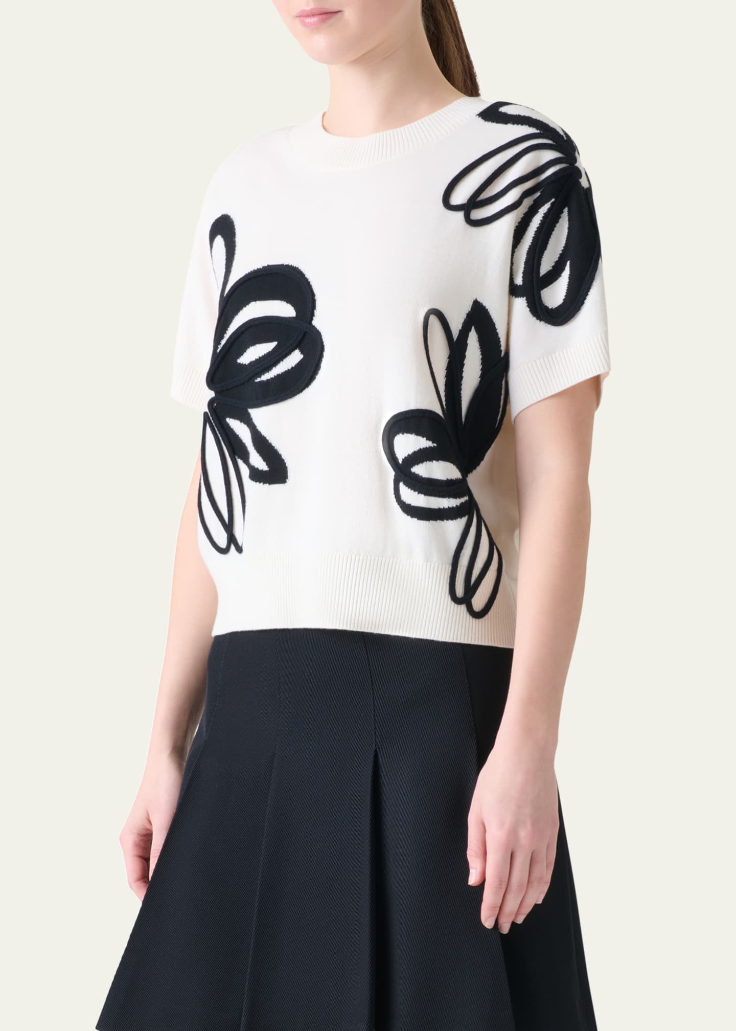Akris punto Daisy Blow Up Intarsia Merino Wool Sweater - Bergdorf Goodman