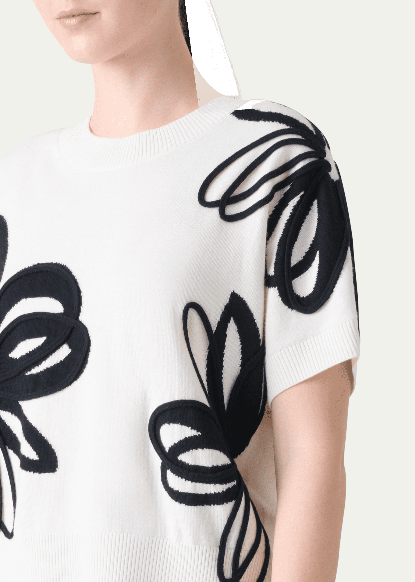 Akris punto Daisy Blow Up Intarsia Merino Wool Sweater - Bergdorf Goodman