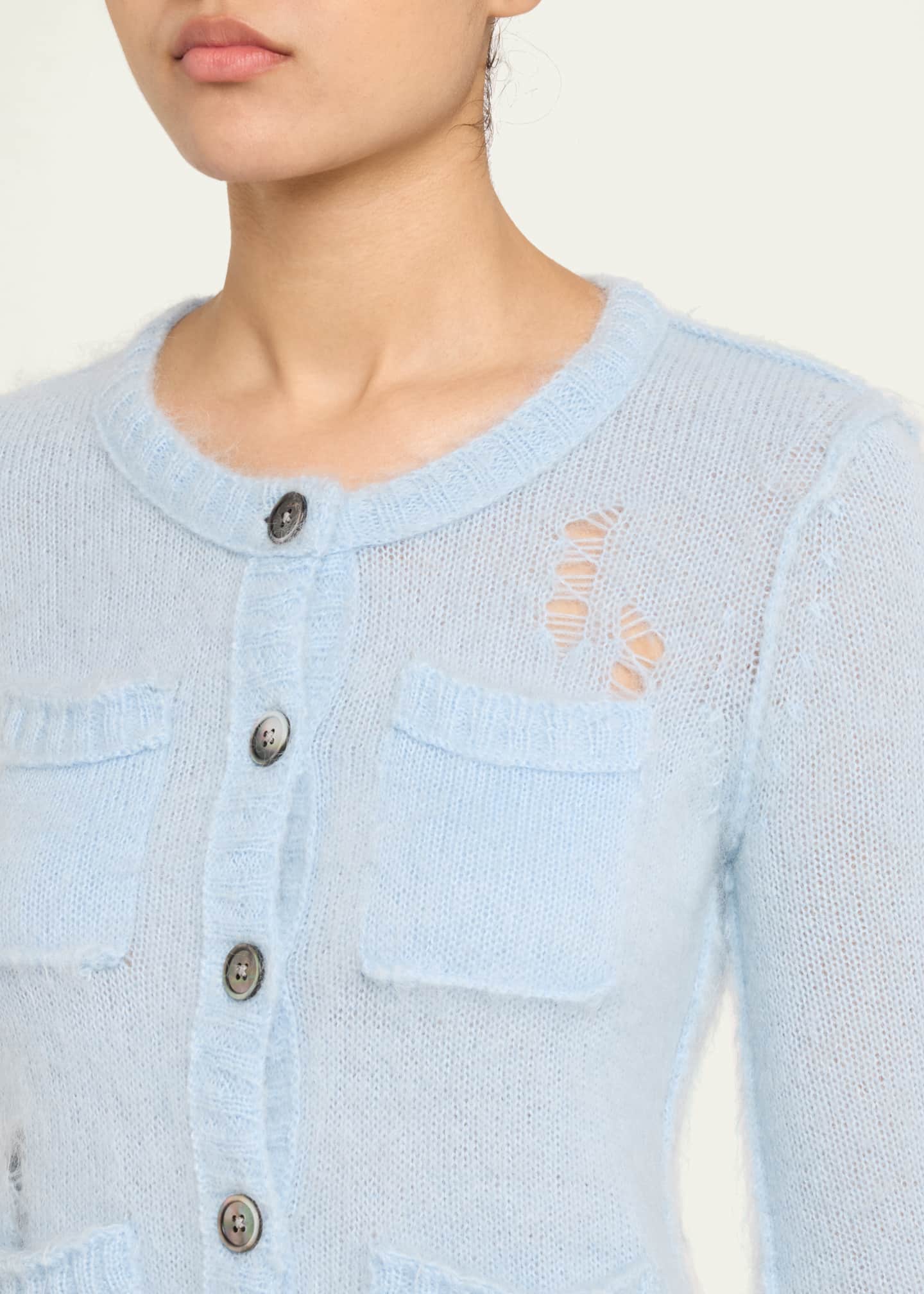 R13 Shrunken Distressed Cardigan - Bergdorf Goodman