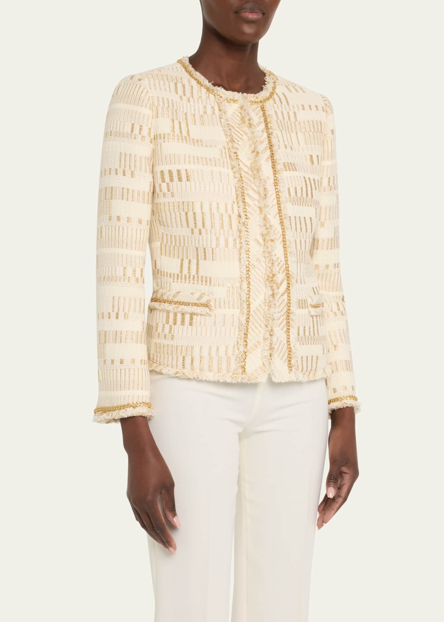 Kobi Halperin Kosta Metallic Chain-Trim Jacket - Bergdorf Goodman